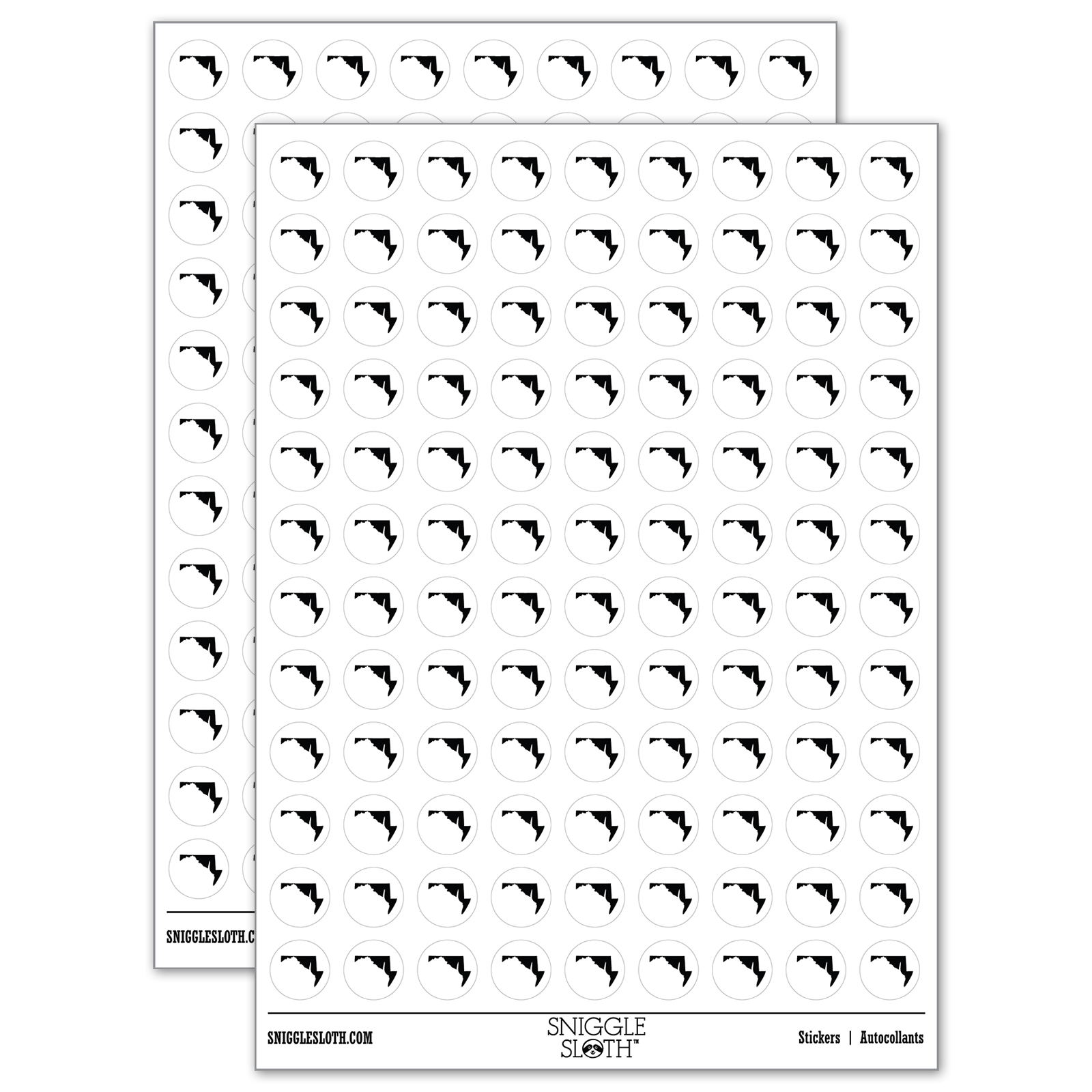 Maryland State Silhouette 200+ Round Stickers - White - Gloss Finish ...