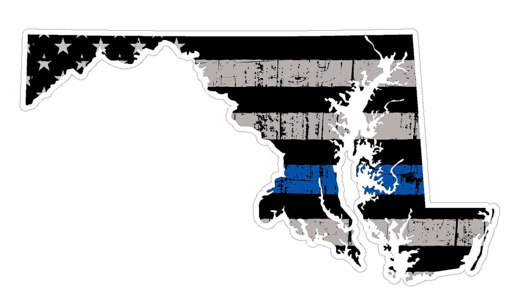 Maryland State (V21) Thin Blue Line Vinyl Decal Sticker Car/Truck ...
