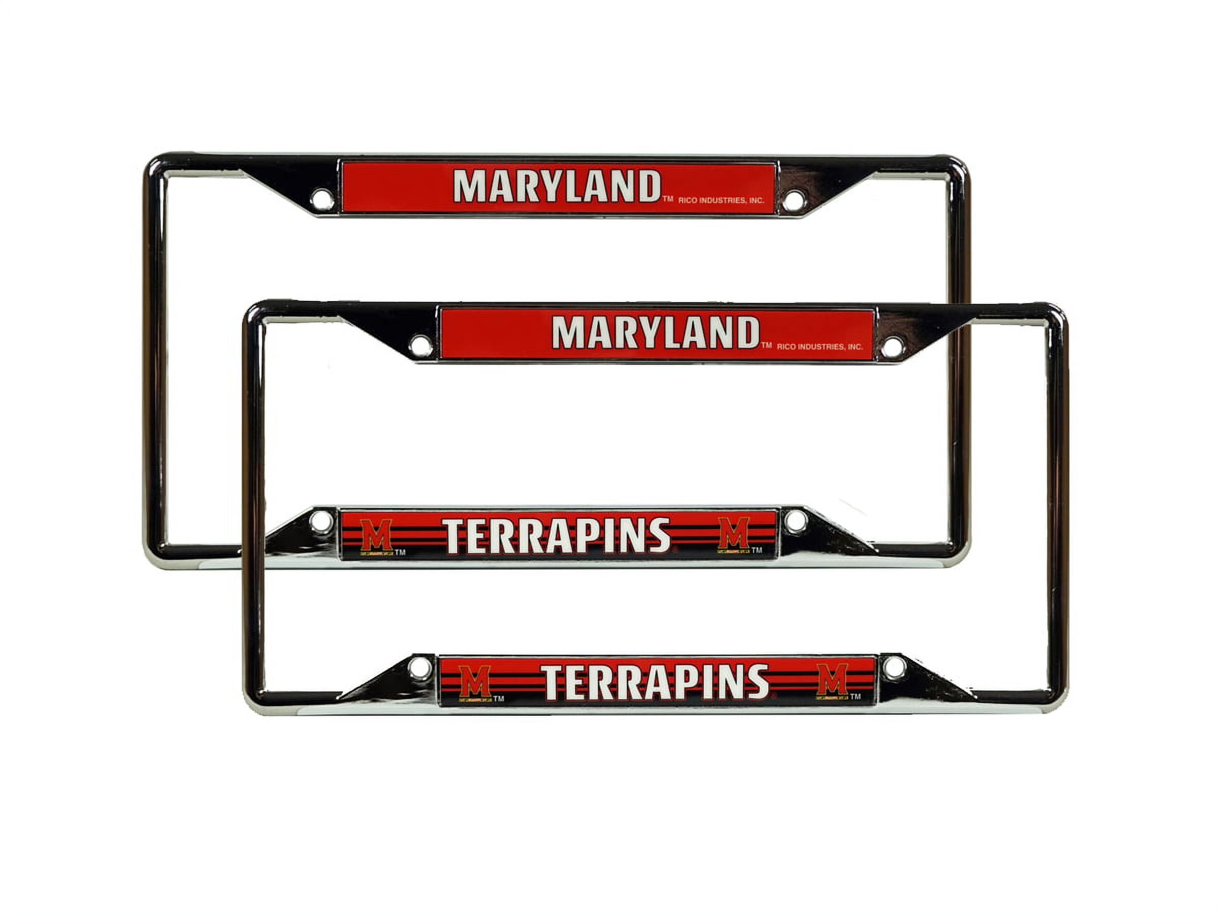 Maryland Terrapins Chrome EZ View License Plate Frame - Set of 2 Frames ...