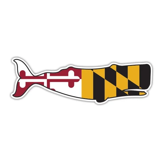 Maryland Whale Sticker Phone Decal Water Bottle Stickers Car Decals ...