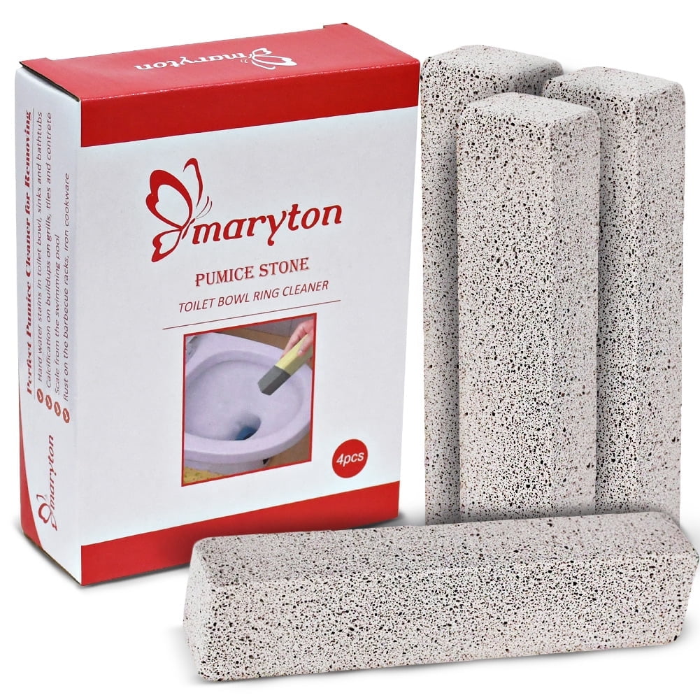 Maryton 4-Piece Pumice Stone Cleaner for Hard Stains, Calcium Removal ...