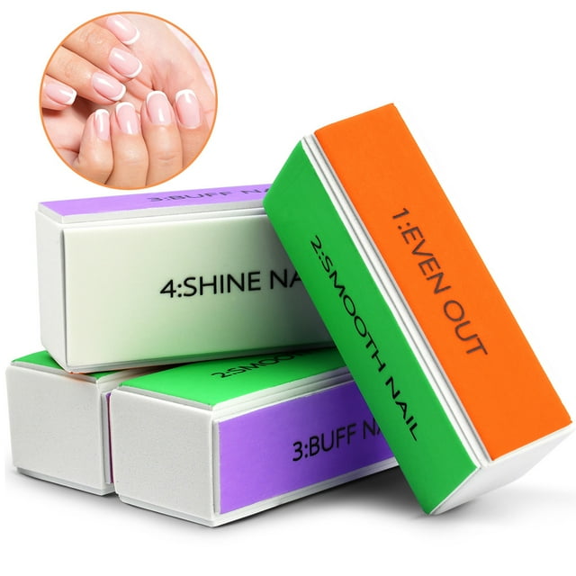 Maryton 4-Way Nail Buffer Block, Nail Art Manicure Pedicure Tool, 4 Pcs ...