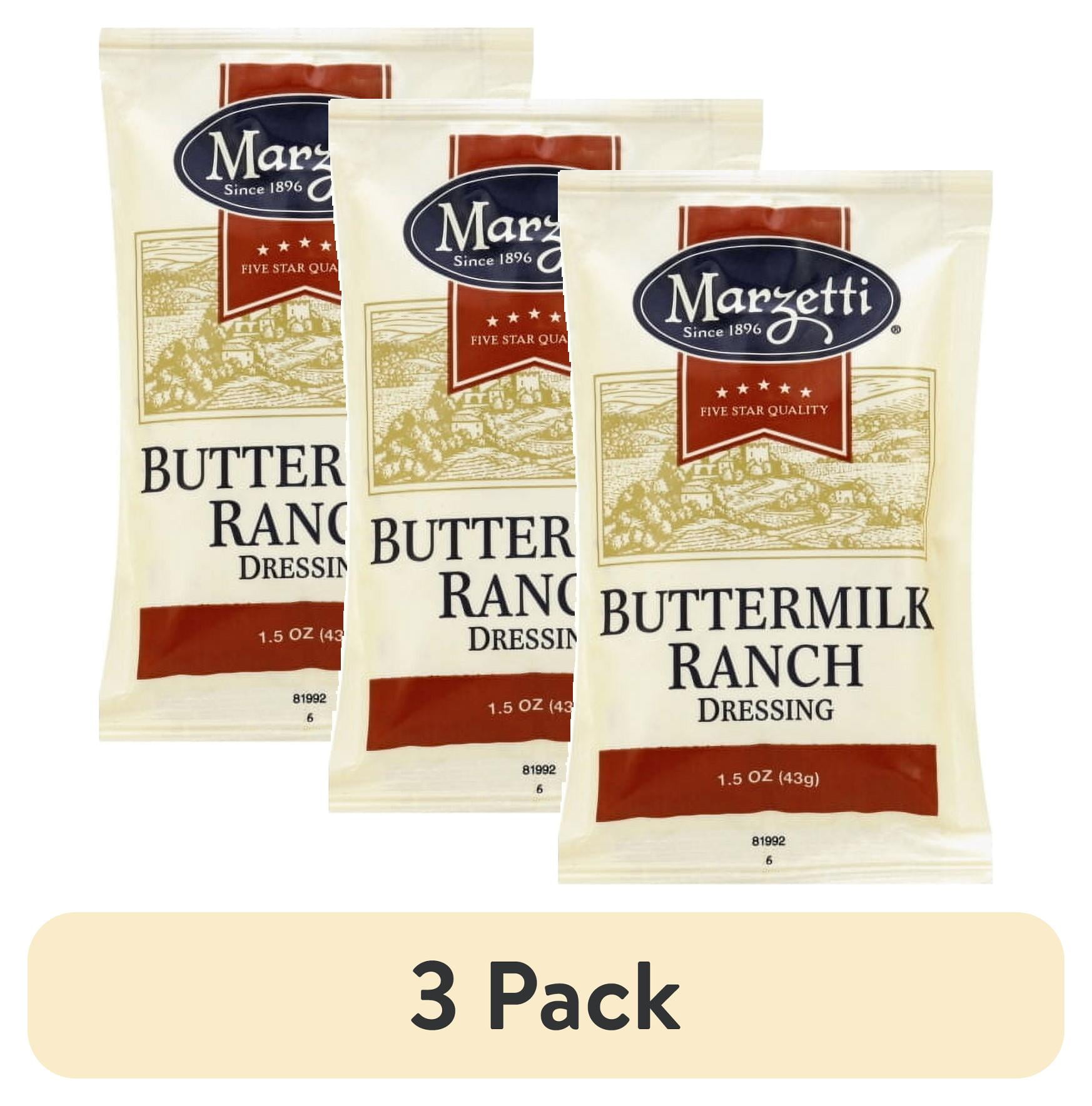 (3 pack) Marzetti Dressing Buttermilk Ranch 25 packs, 1.5 oz each ...