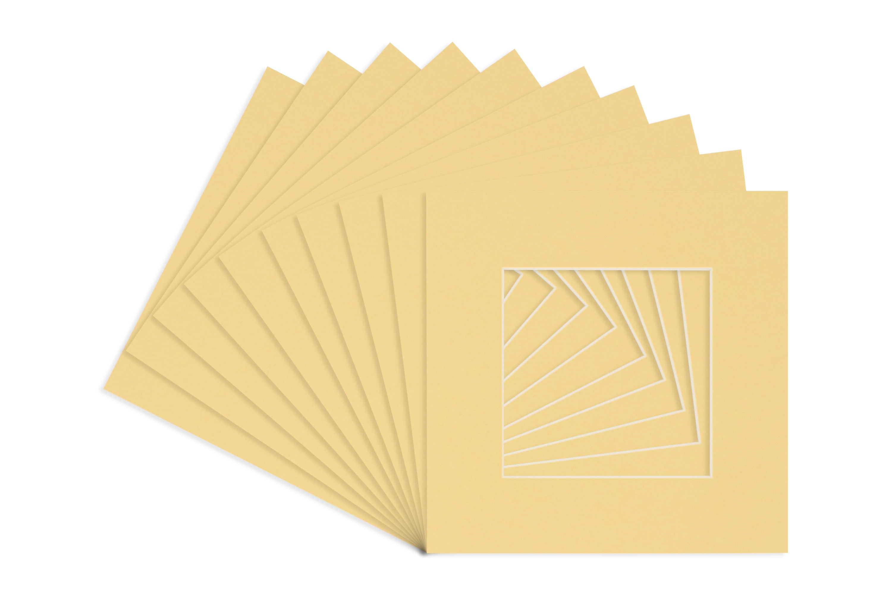 Marzipan Acid Free 7x7 Square Picture Frame Mat with White Core Bevel ...