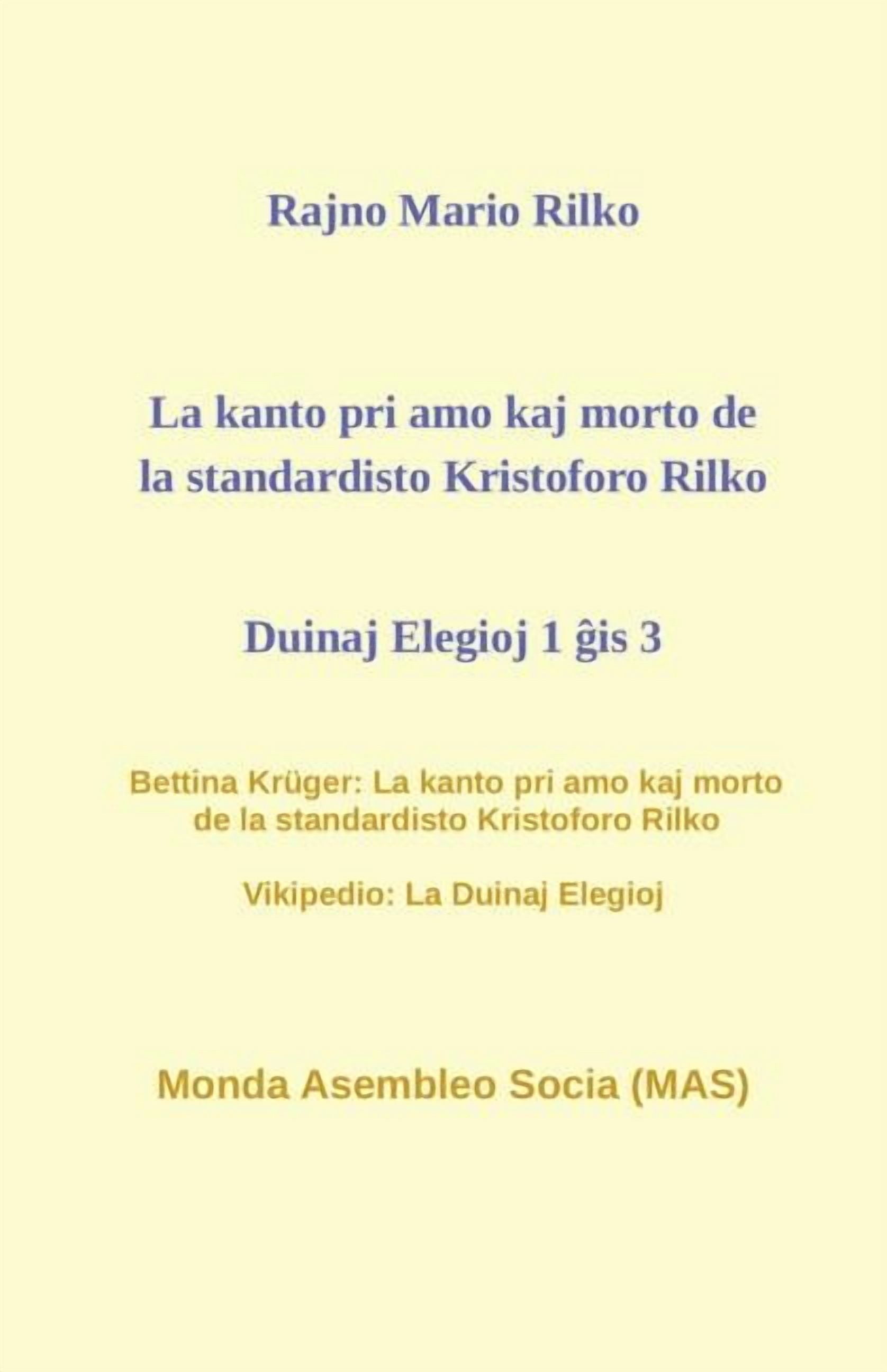 Mas-Libro La kanto pri amo kaj morto de la standardisto Kristoforo ...