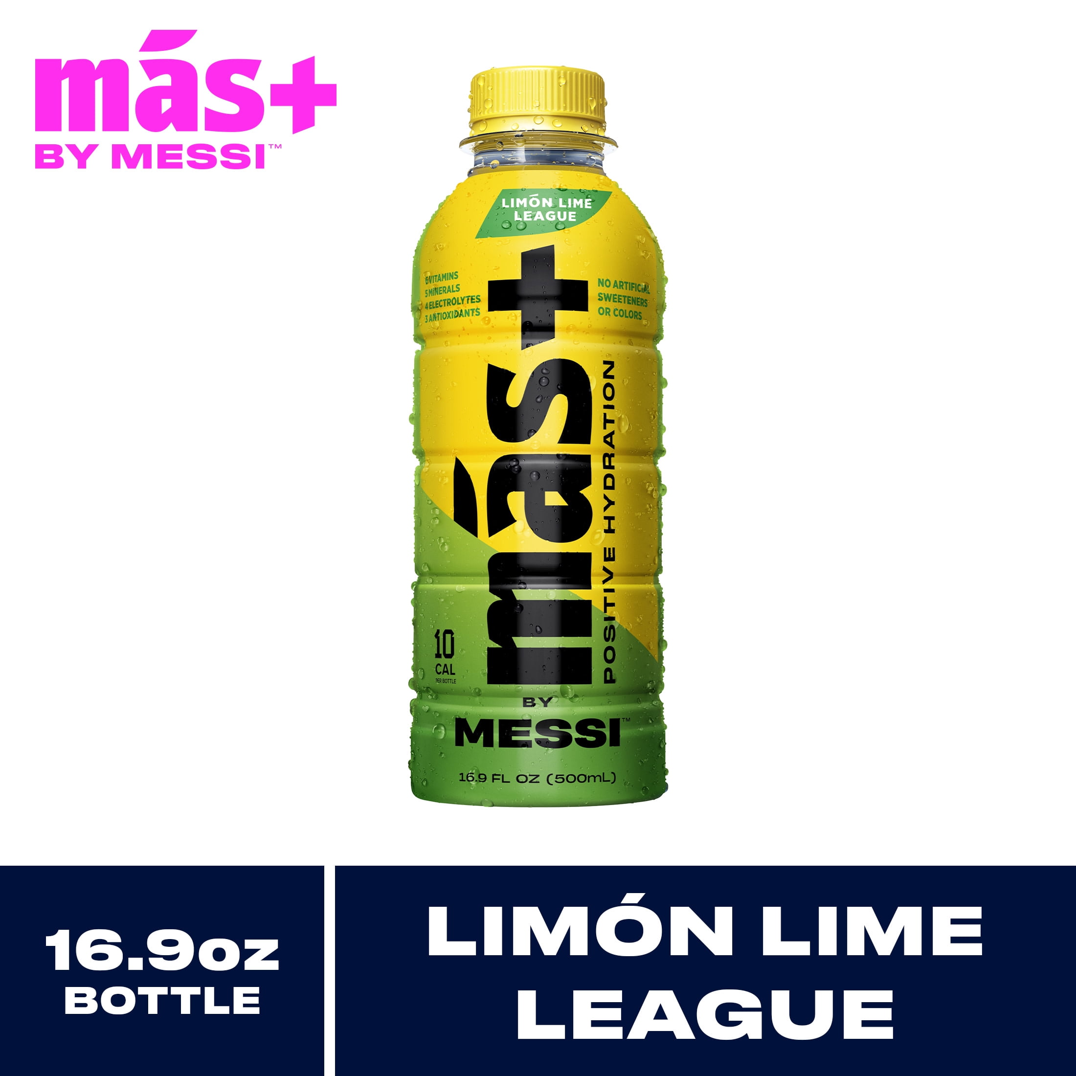 Más+ by Messi Hydration Sports Drink Limón Lime League 16.9 fl oz ...