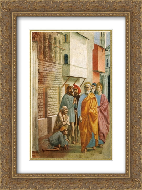 Masaccio 2x Matted 20x24 Gold Ornate Framed Art Print 'St.Peter Healing ...