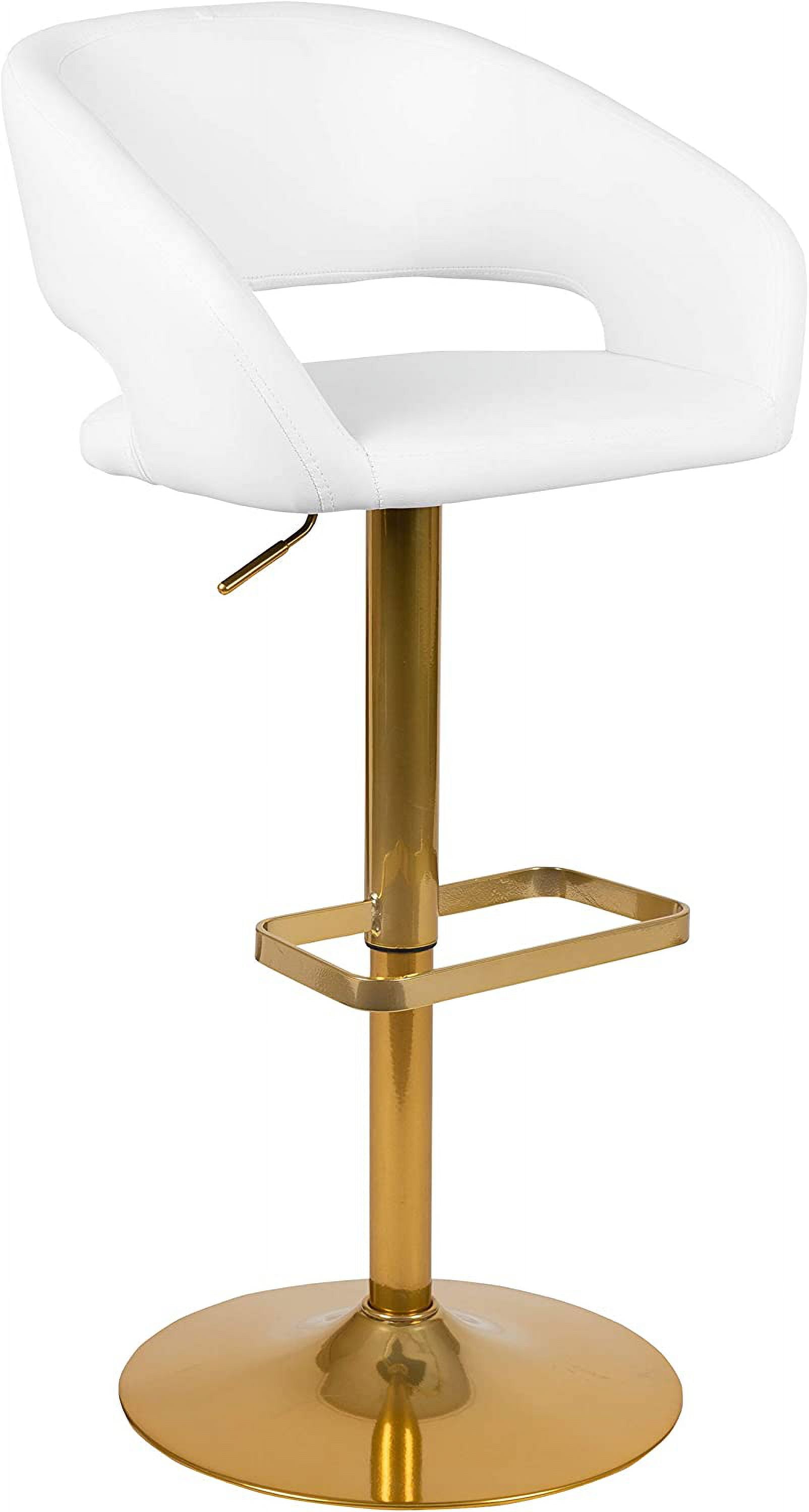 Masada Contemporary White Vinyl Upholstered Rounded Open Back ...