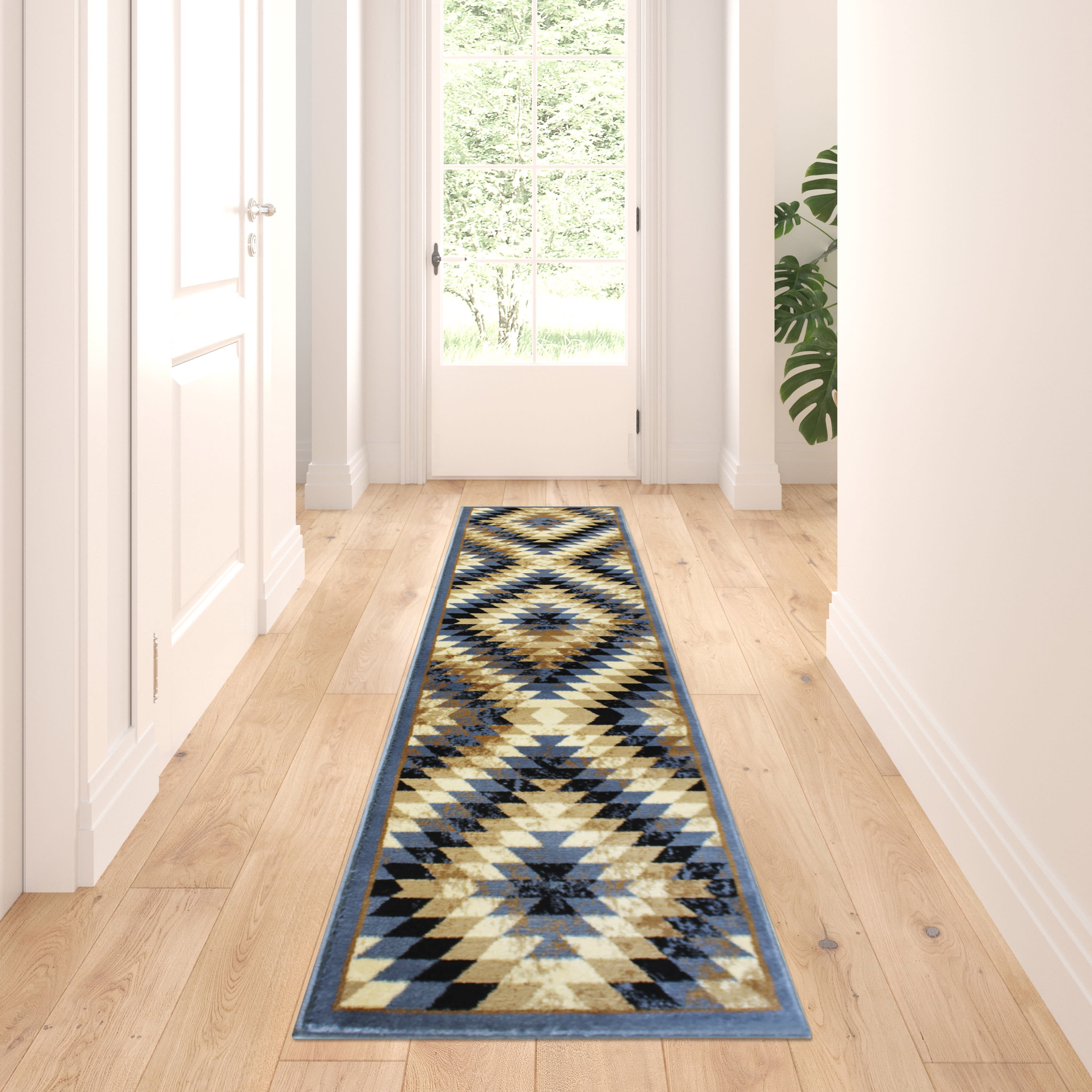 Masada Rugs Area Rug Southwest Distressed Design 1106 Blue Black Brown ...