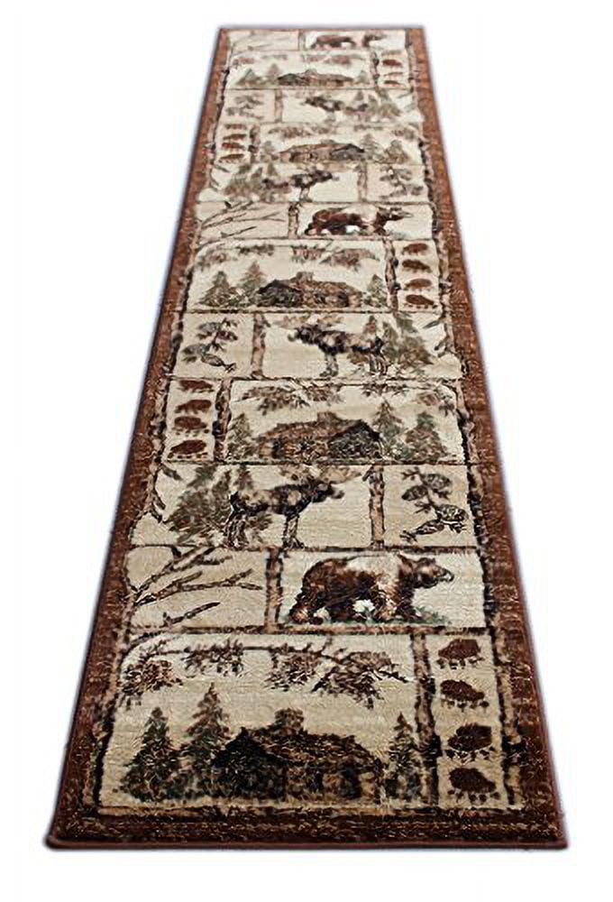 Masada Rugs, Cabin Moose Area Rug (2 Feet 4 Inch x 10 Feet 9 Inch) Long ...