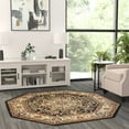 Masada Rugs Traditional Octagon Area Rug Design Bellagio 401 Black (5 ...
