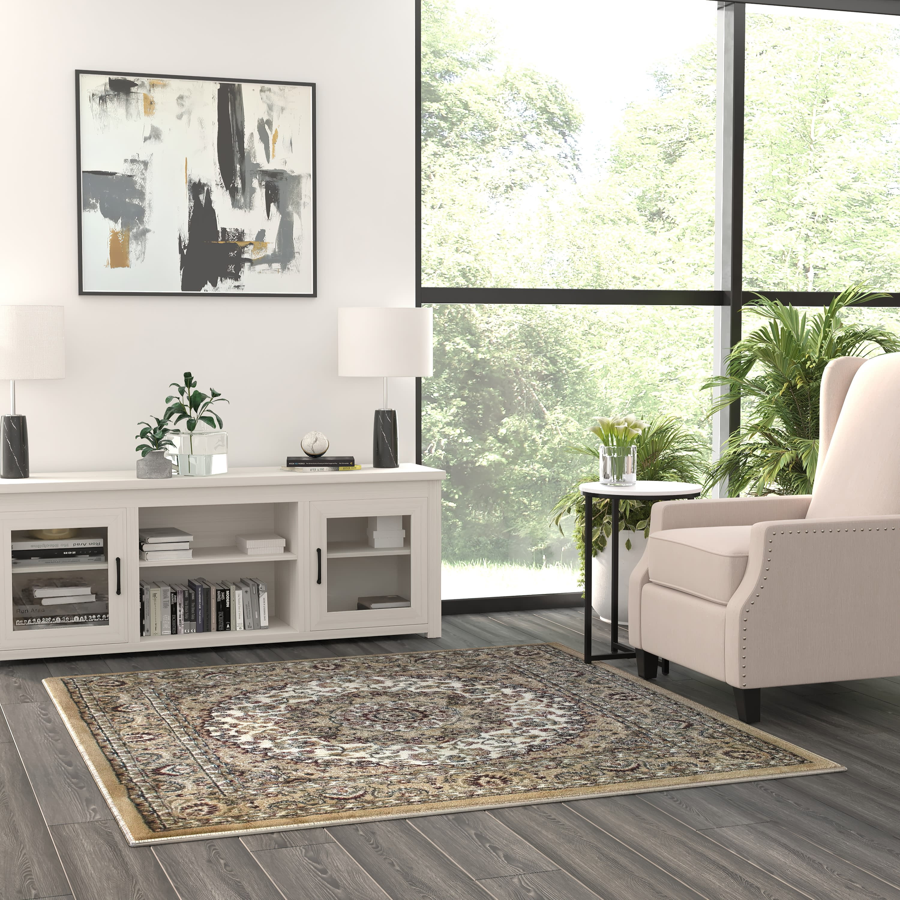 Masada Rugs Traditional Square Area Rug Design Bellagio 401 (5 Feet 3 ...