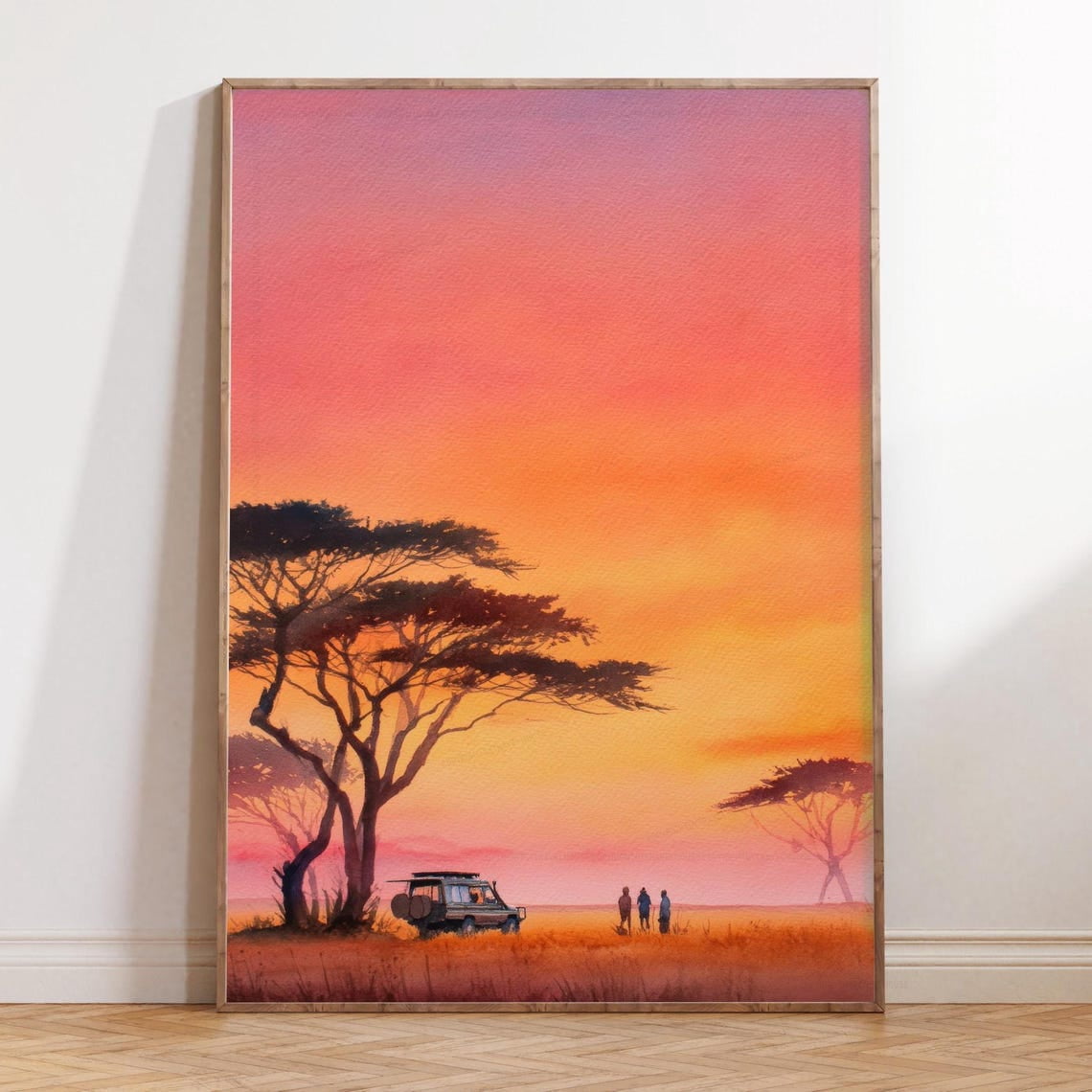 Masai Mara Kenya Safari Sunset African Landscape Art, Unframed Canvas ...
