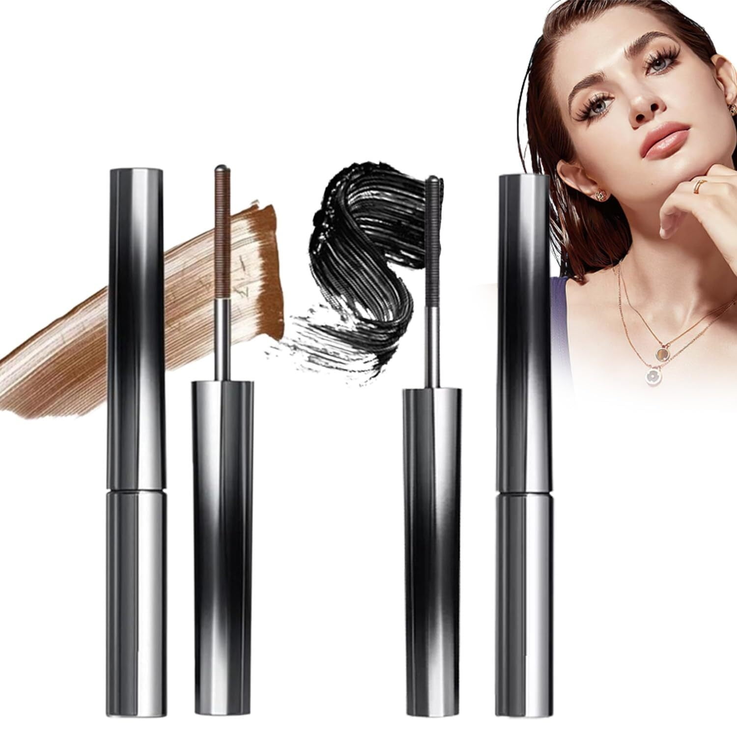 Mascara, 2025 New Black Washable Metal Mascara Wand, 3D Curling Eyelash ...