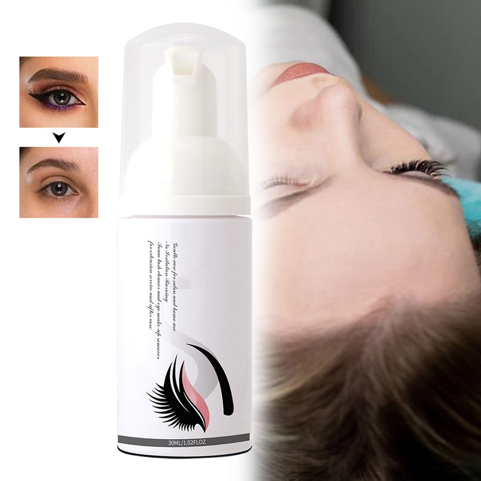 Mascara Clearance! Kitecy Eyelash Extension Cleanser Rinse Bottle Eyelid Foaming Cleanser Lash ...