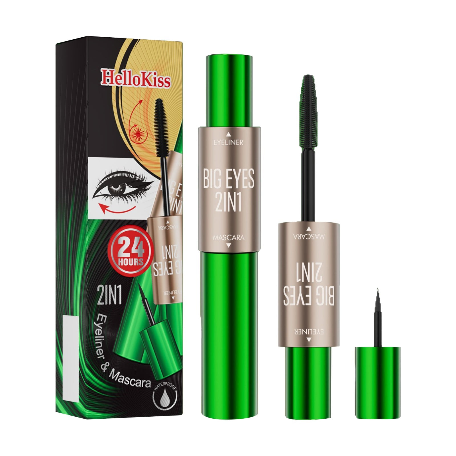 Mascara Hellokiss Double-Ended 2-In-1 Liquid Eyeliner & Mascara 9G+2.5Ml Double Ended 2 in ...