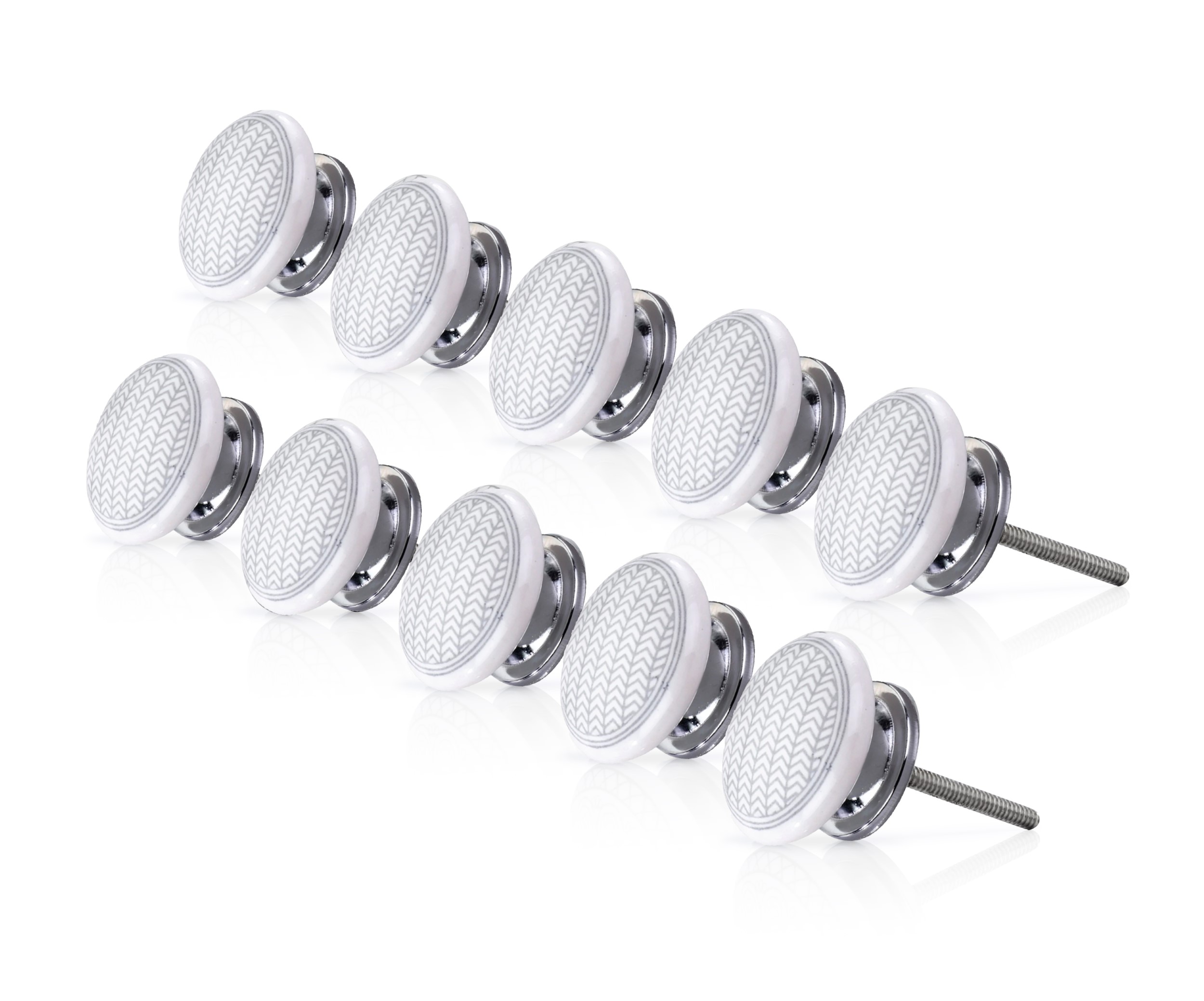 Mascot Hardware Arrow Pattern 1-3/5 In. Grey Flat Cabinet Knob - Pack ...