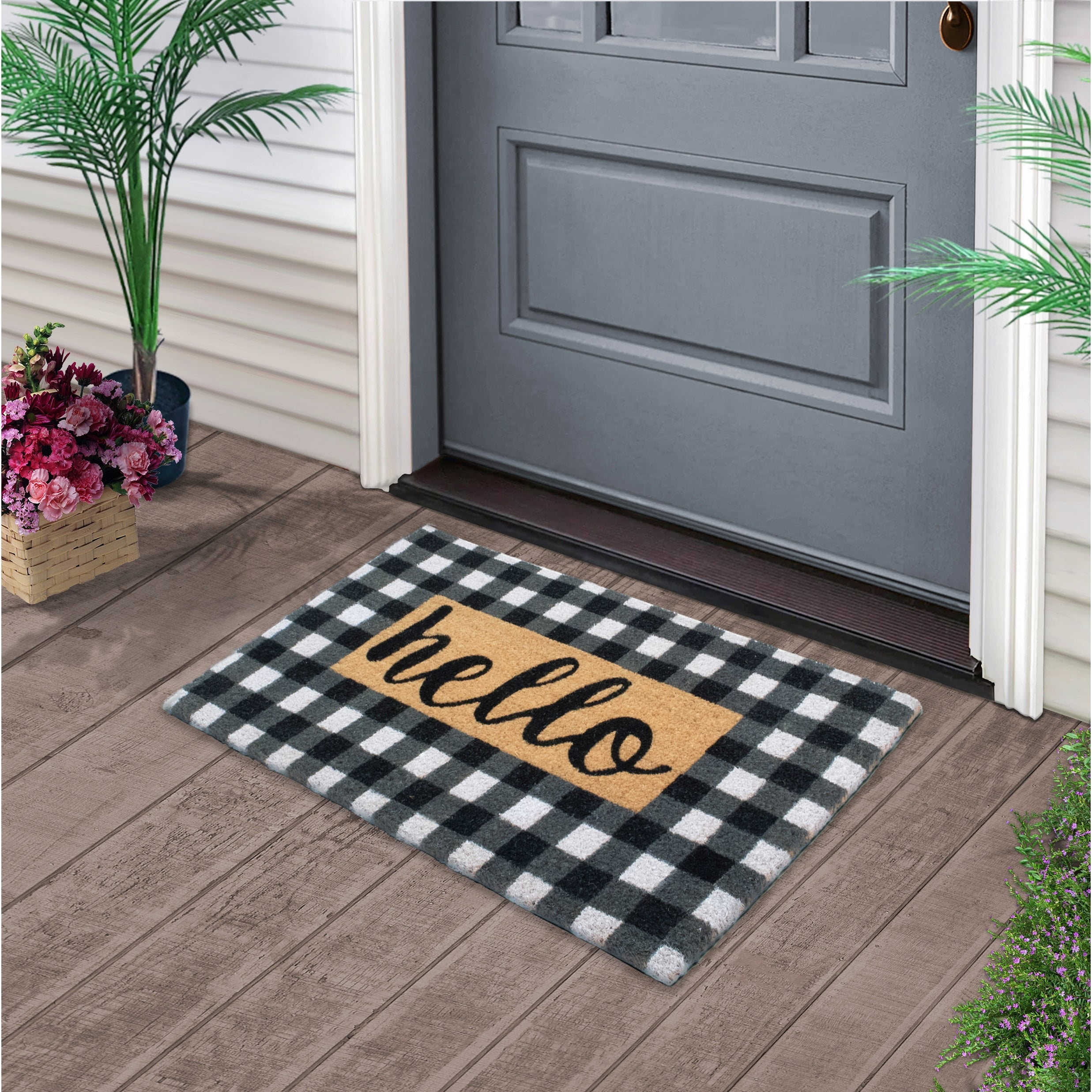 Mascot Hardware Checkered Mats for Front Door Buffalo Plaid Design 28 ...