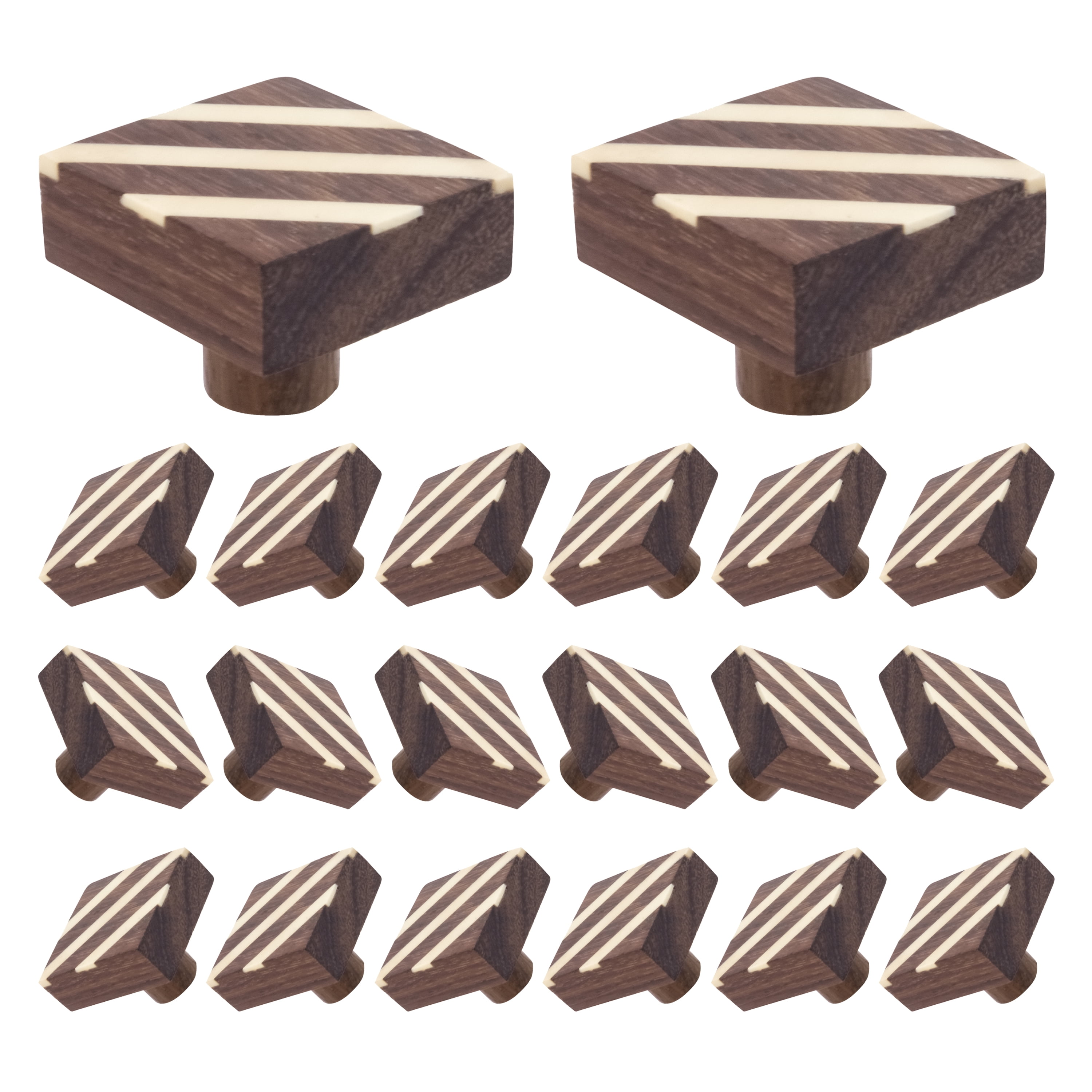 Mascot Hardware Fusion Striped 1-3/10 In. (33Mm) Cream & Brown Cabinet ...