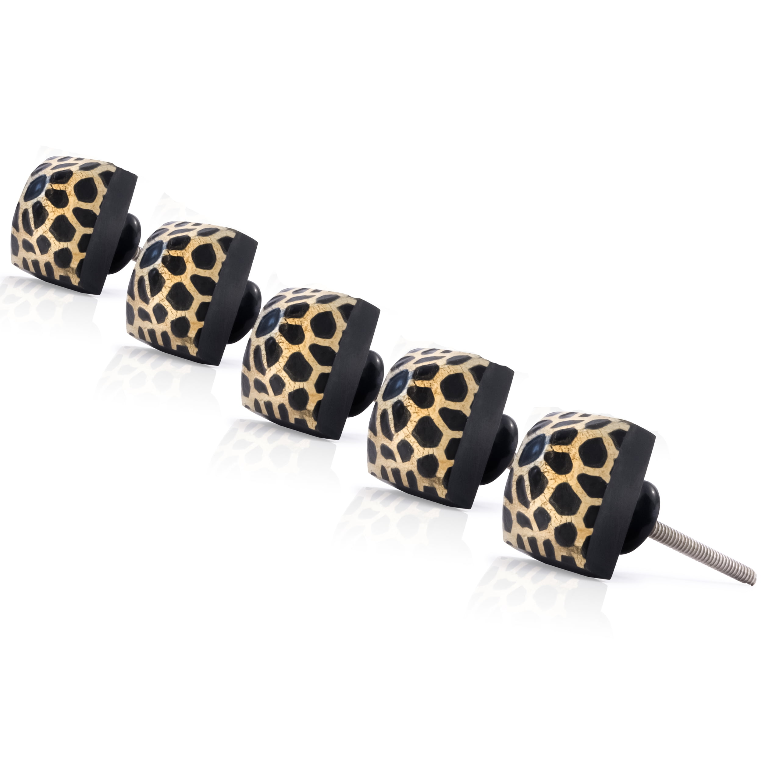 Mascot Hardware Stone Pattern Pyramid 1-3/8 In. Black On Distressed ...