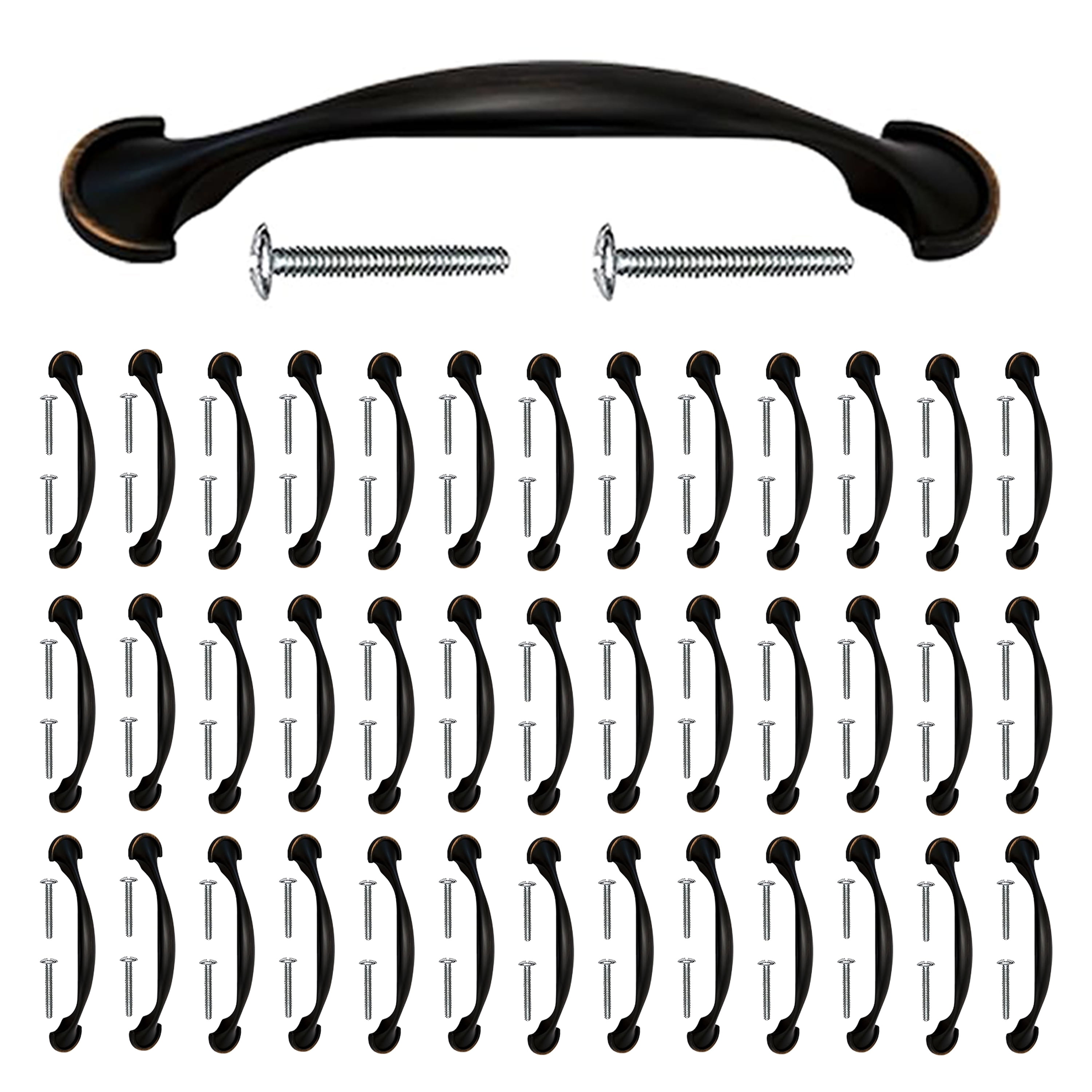 Mascot Hardware Wide Footed 3 In. (76Mm) Oil Rubbed Bronze Drawer Pull - Pack of 40 - Walmart.com