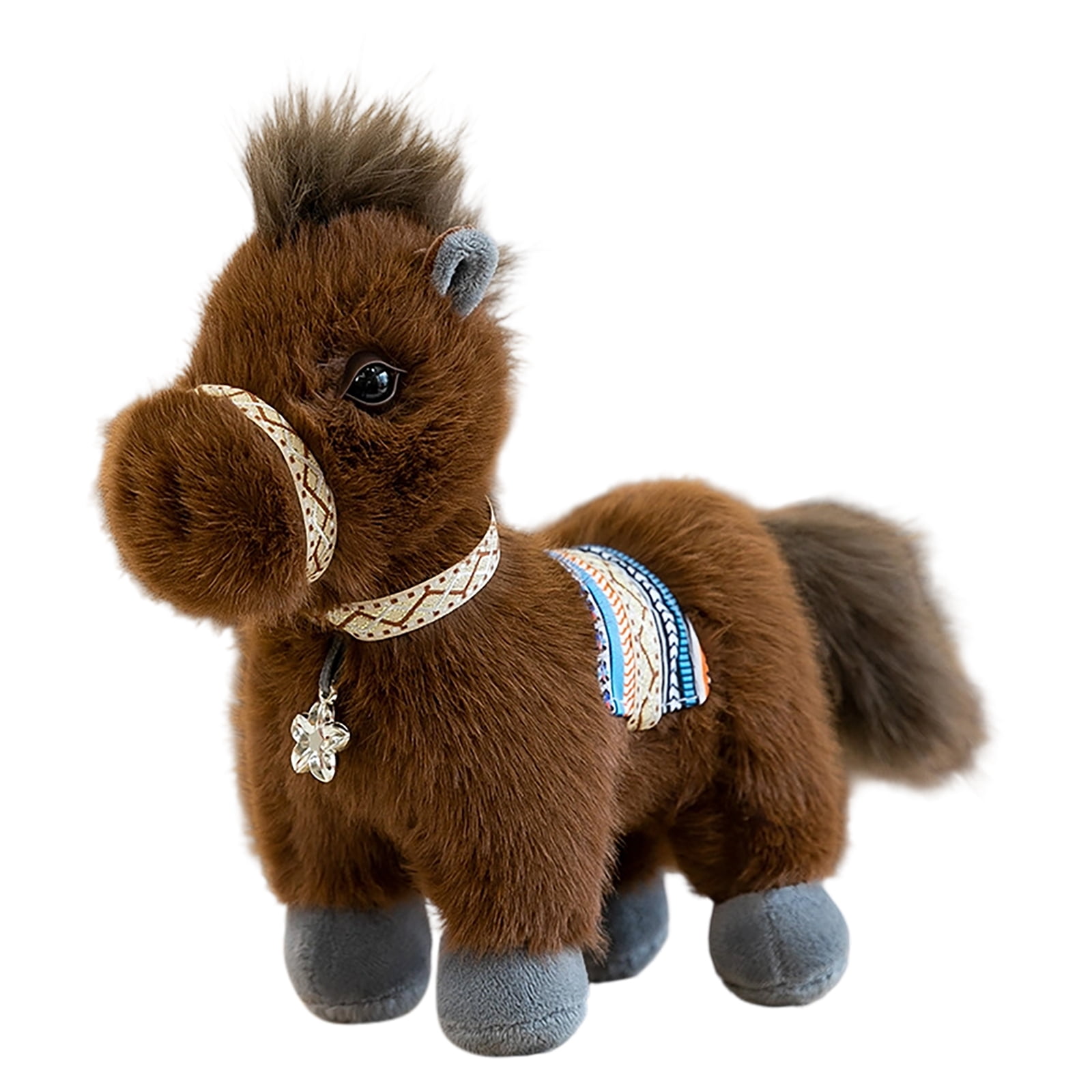 Mascot Horse Plush Doll Soft Mascot Horse Doll Realistic Pony Figure ...