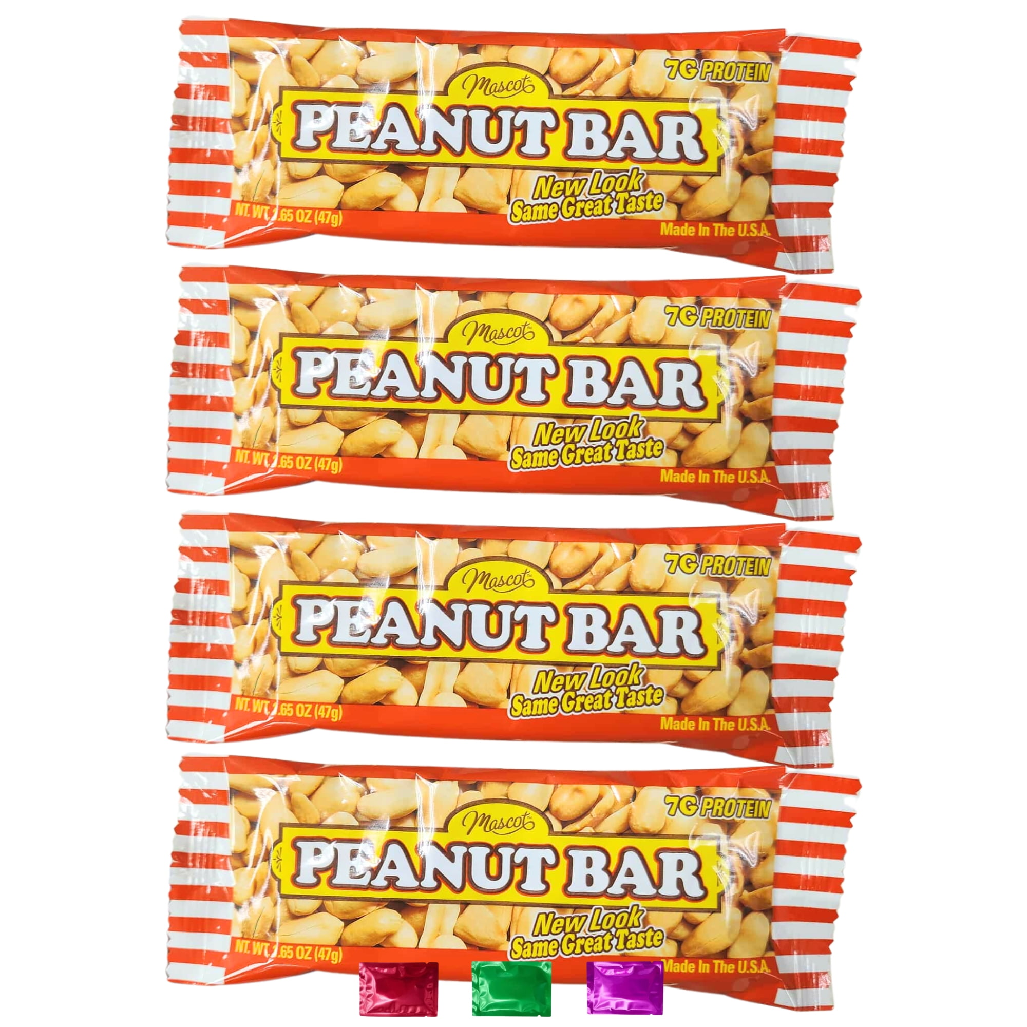 Mascot Peanut Bar Candy 1.65 Oz 4 Pack, Old-Fashioned Crunchy Peanut ...