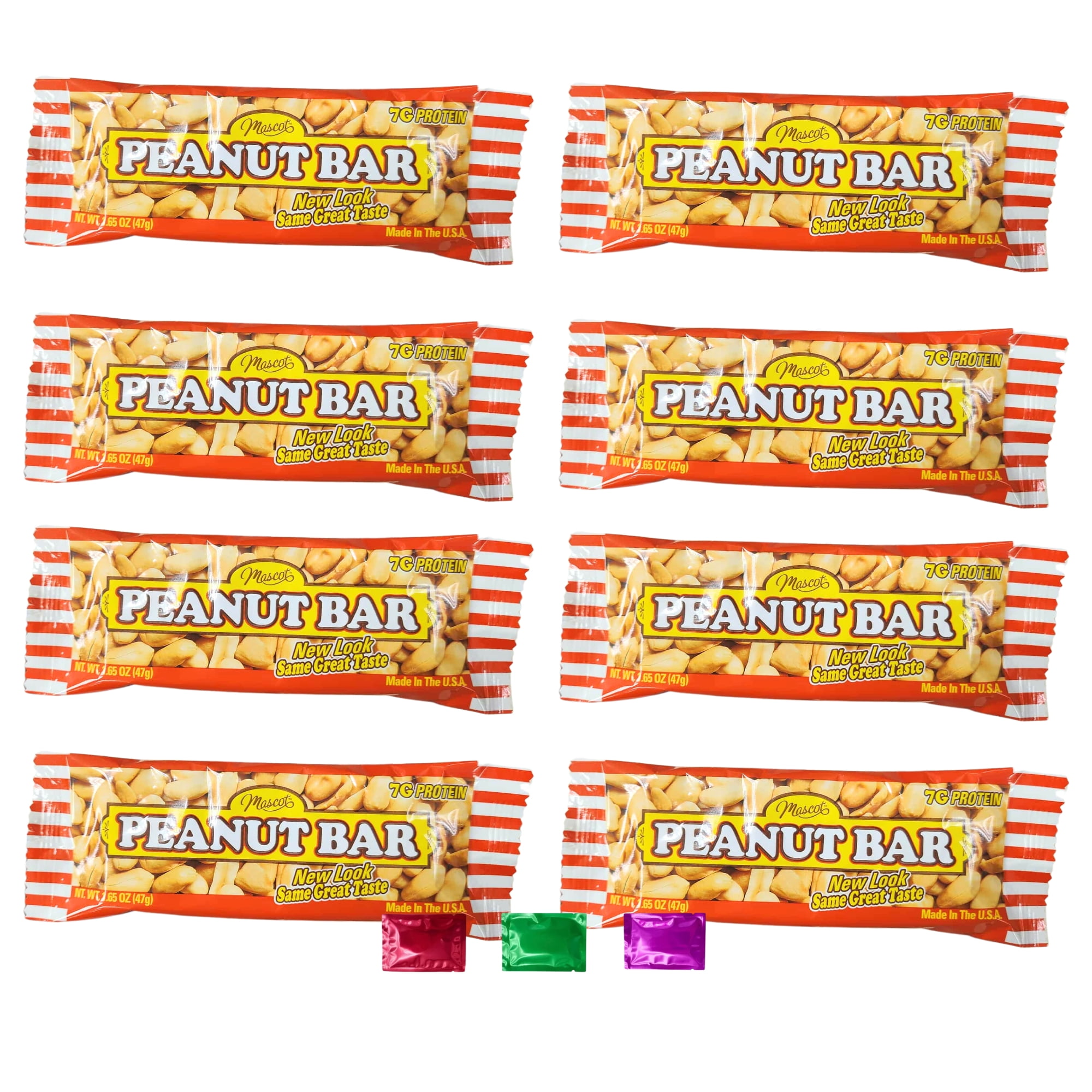 Mascot Peanut Bar Candy 1.65 Oz 8 Pack, Old-Fashioned Crunchy Peanut ...