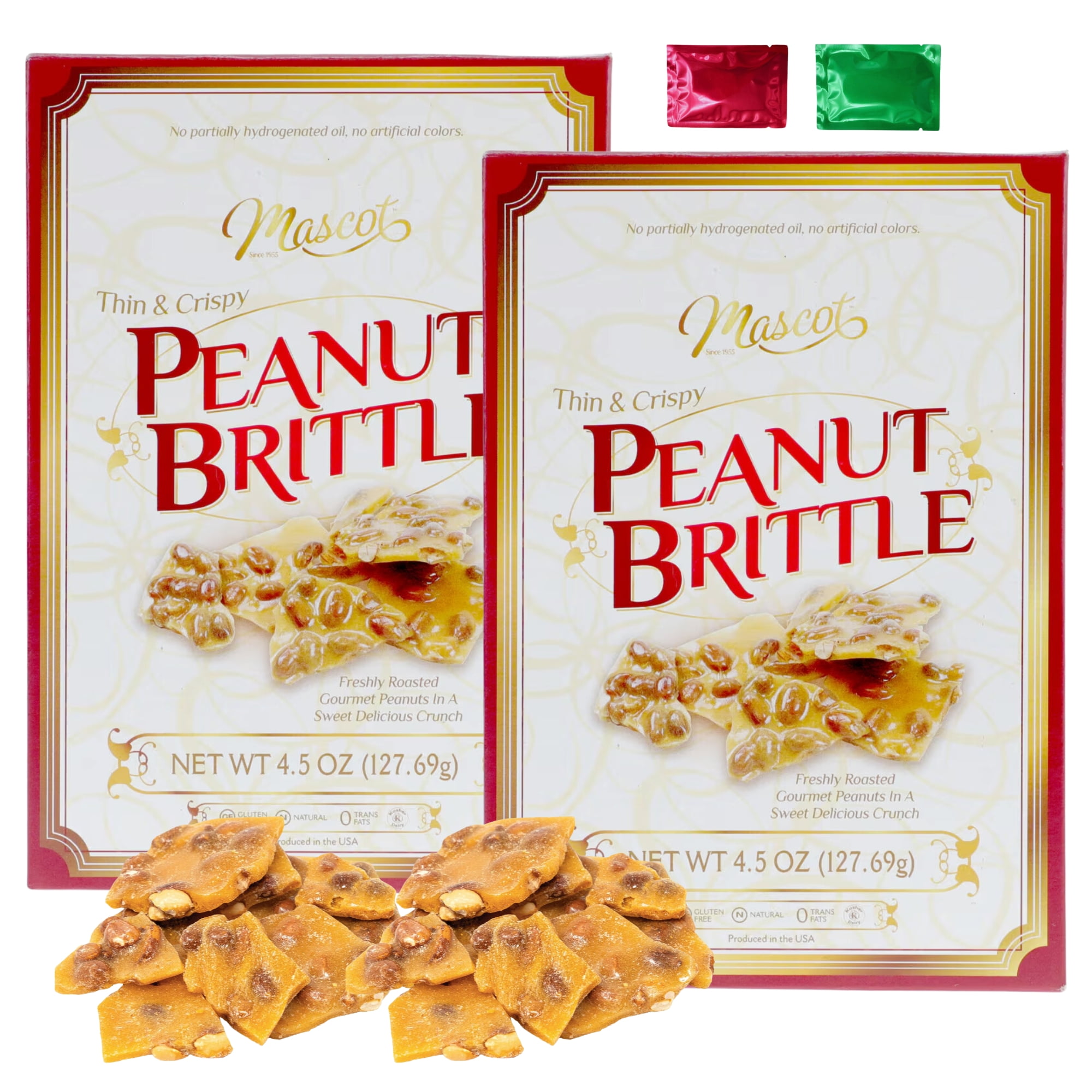 Mascot Thin & Crispy Peanut Brittle, Gluten-Free Gourmet Snack, 2-Pack ...
