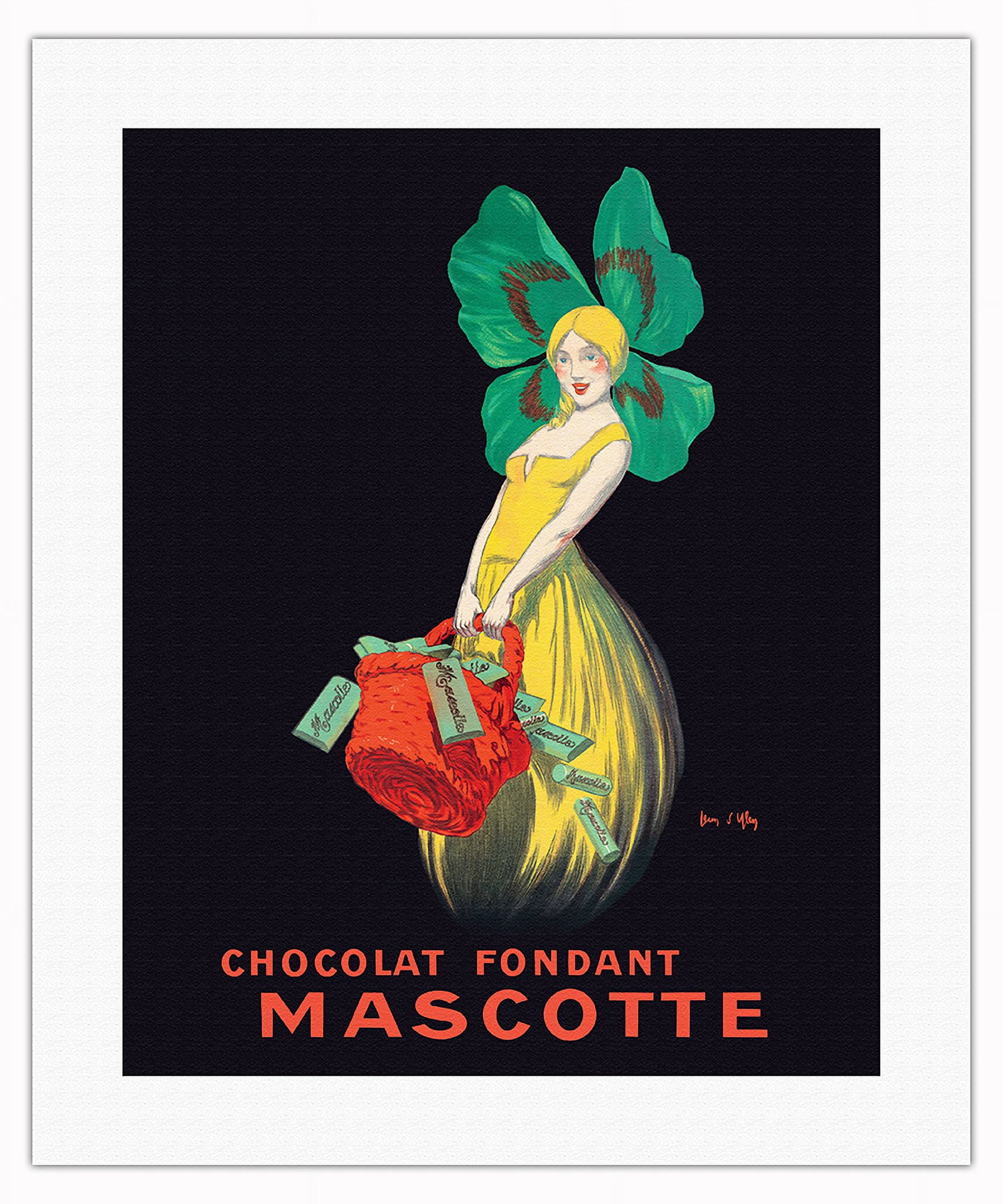 Mascotte Chocolate Fondant - Vintage French Advertising Poster by Jean ...