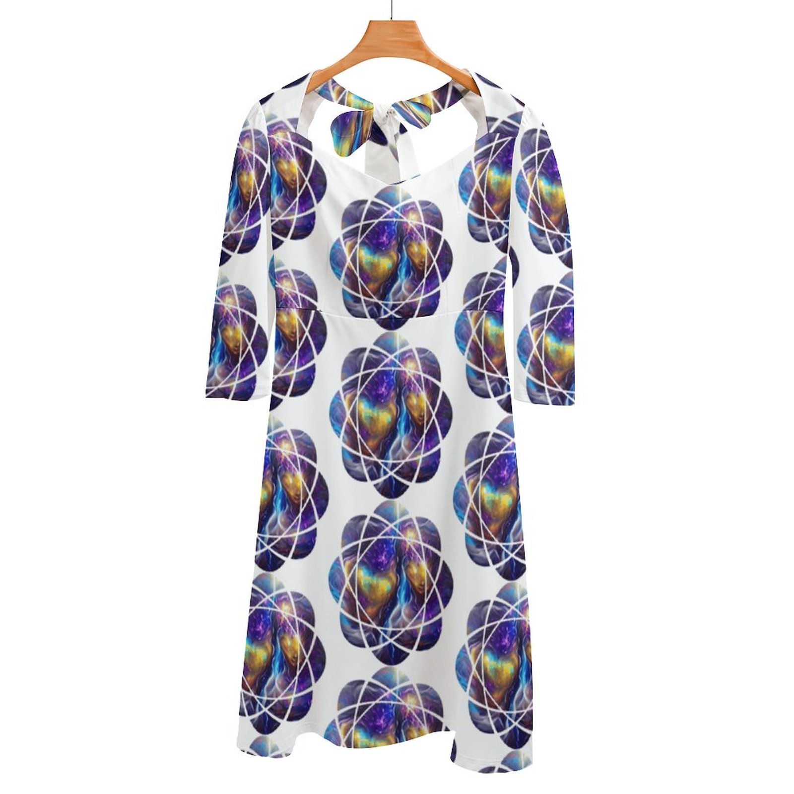 Masculine And Feminine Energy Mandala Back Lacing Backless Dress Women ...