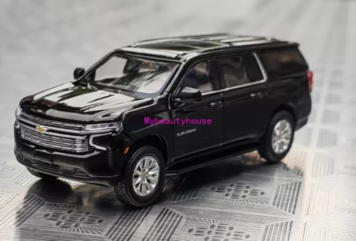 Masdi 1:64 Black Suburban Full Size SUV Sports Model Diecast Metal Car ...