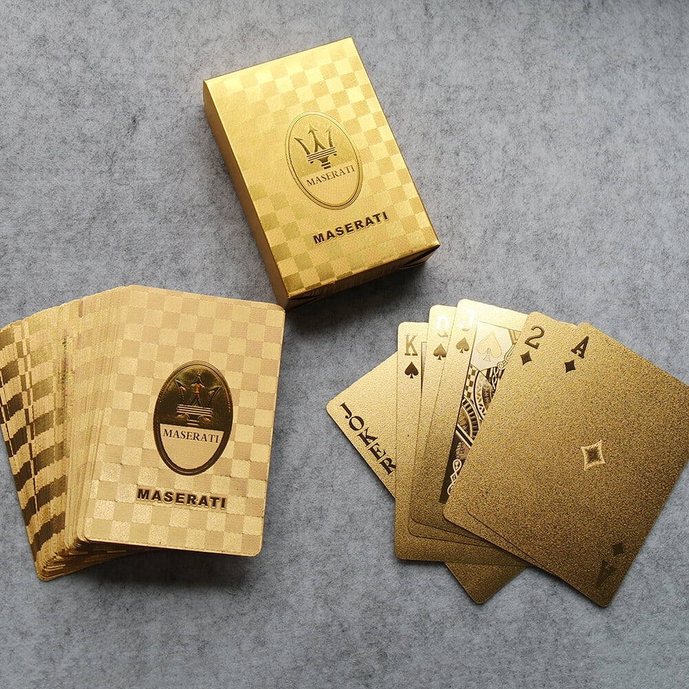 Maserati Luxury 24K Gold Foil Poker Playing Cards Waterproof Plastic ...