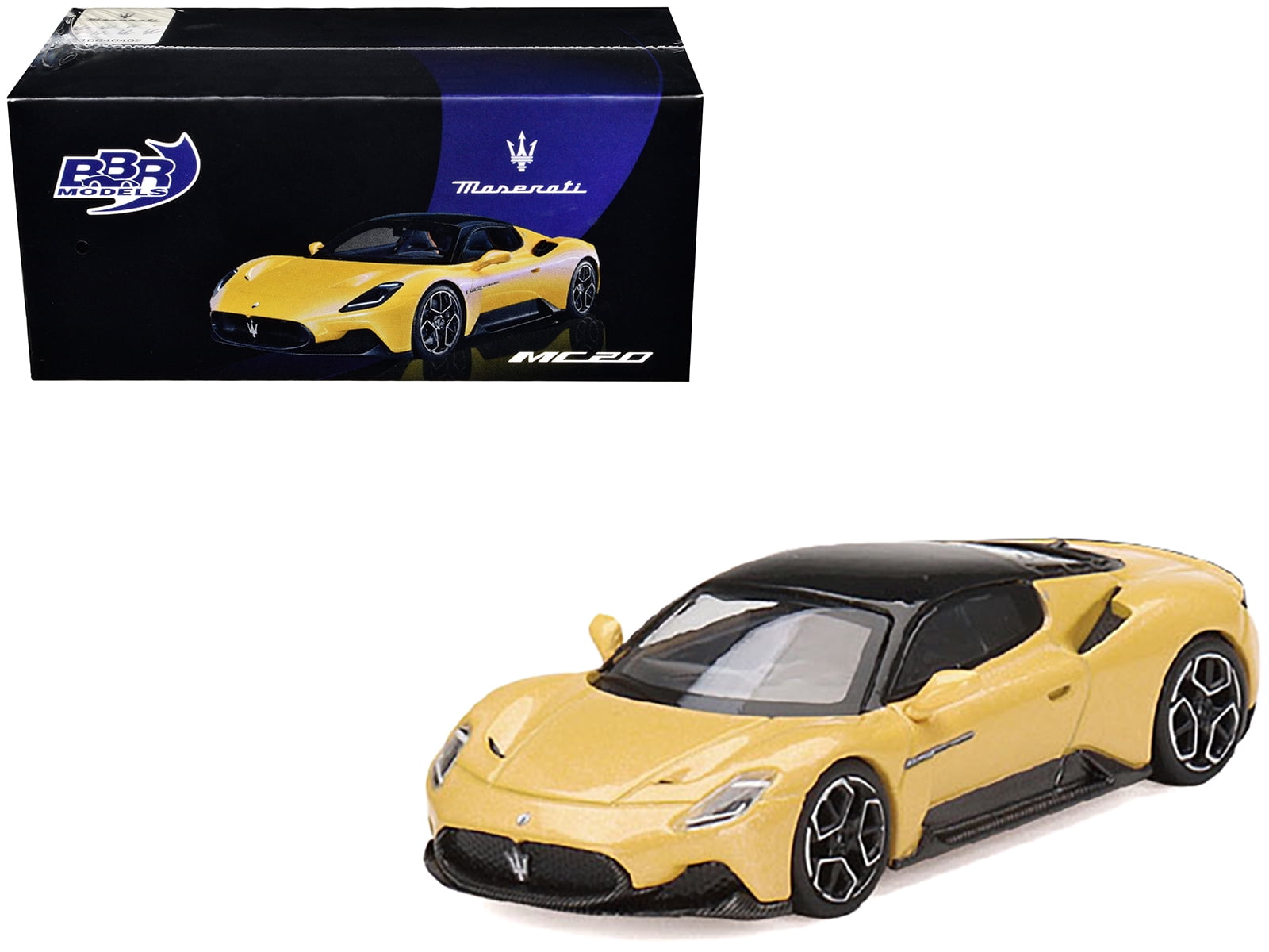 Maserati MC20 Giallo Genio Yellow with Black Top 1/64 Diecast Model Car ...