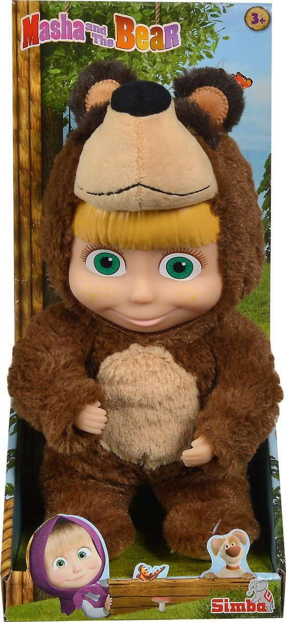 Masha and the Bear 2 in 1 Plush Doll in Bear Costume Toys for Kids ...