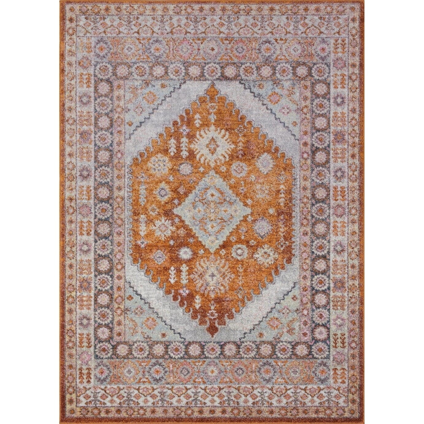 Mashad Persian Terra Orange Traditional Area Rug Soft Carpet Mat For ...