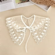 Women Detachable Colla Shirt Fake Collars Pearls Lace Decoration Ladies ...