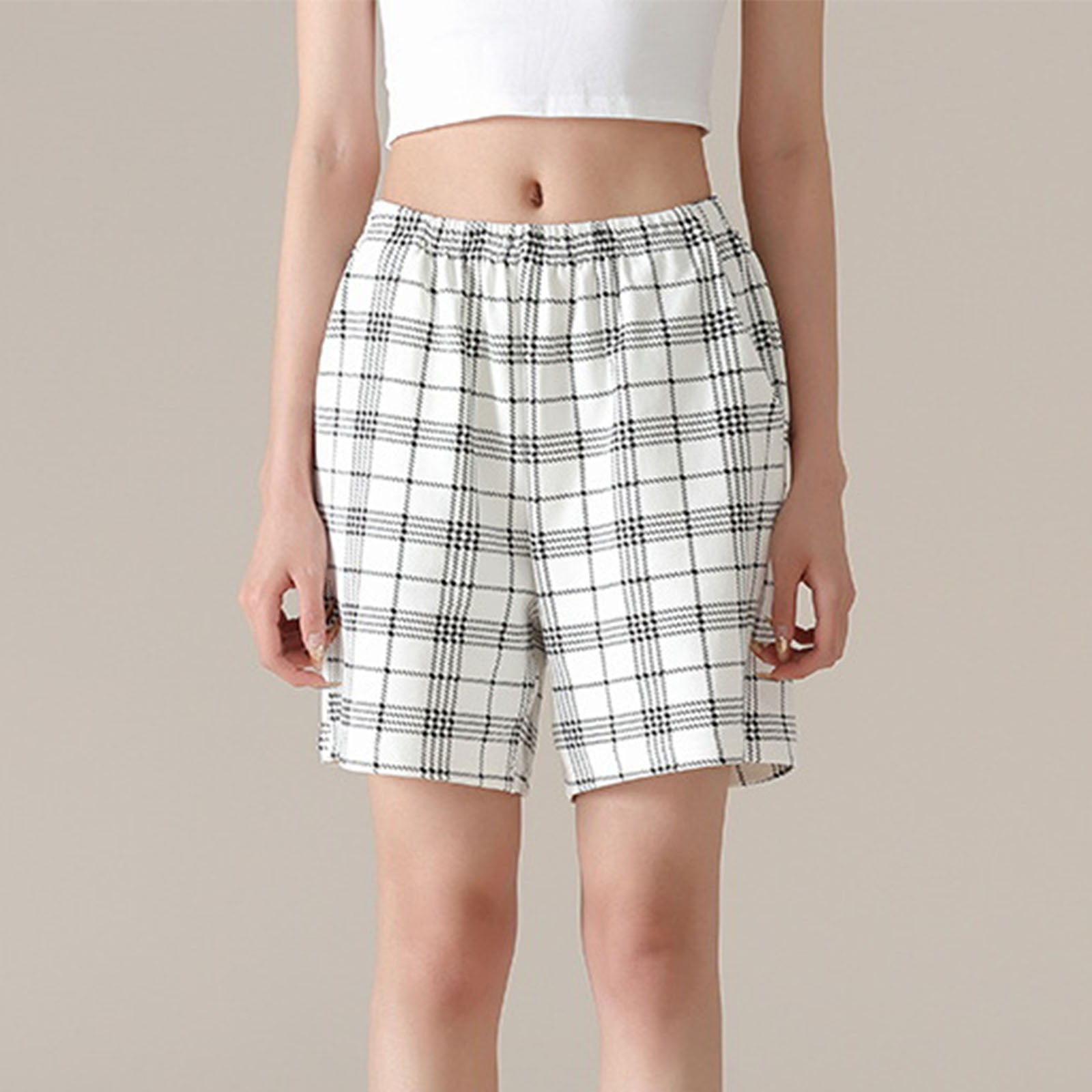 Mashaouyo Women's Shorts Running Waisted Yoga With Pockets Casual Pants ...