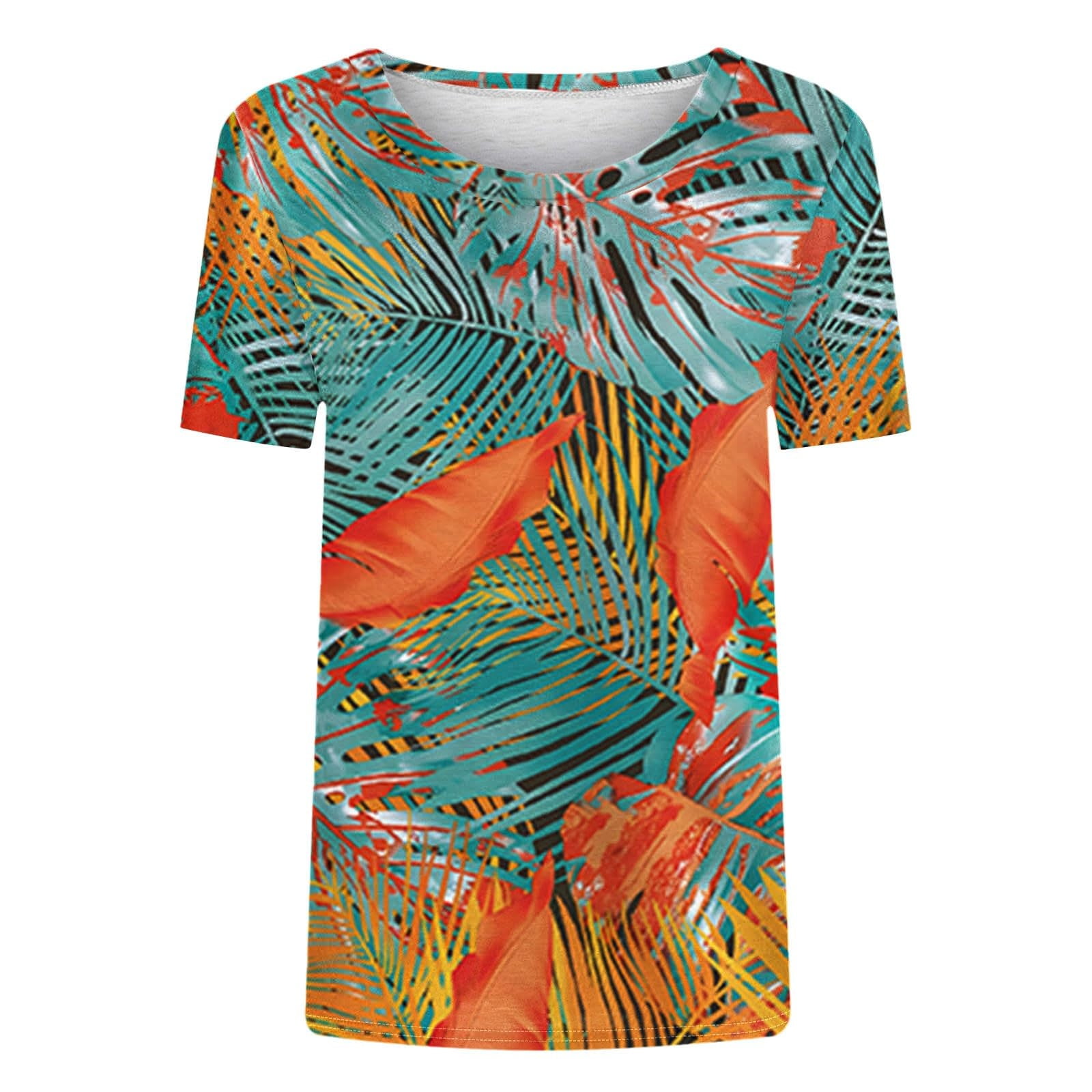 Mashaouyo Womens Summer Tops 2025 Crew Neck Short Sleeve T Shirts ...