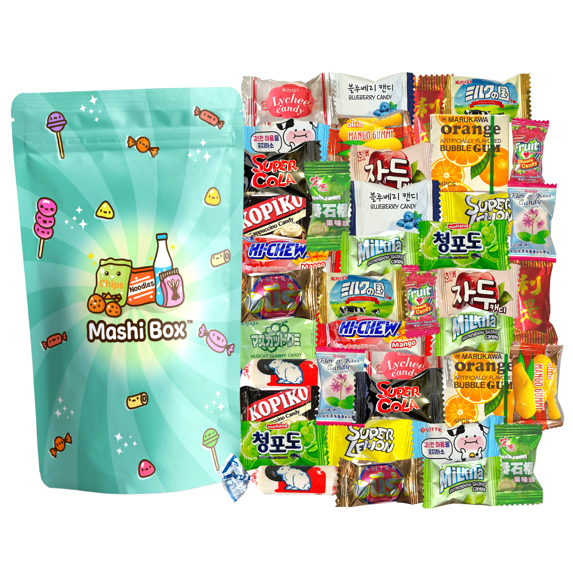 Mashi Box Asian Candy Mix Variety Bag (40 Pieces, 20 Flavors) - Perfect ...