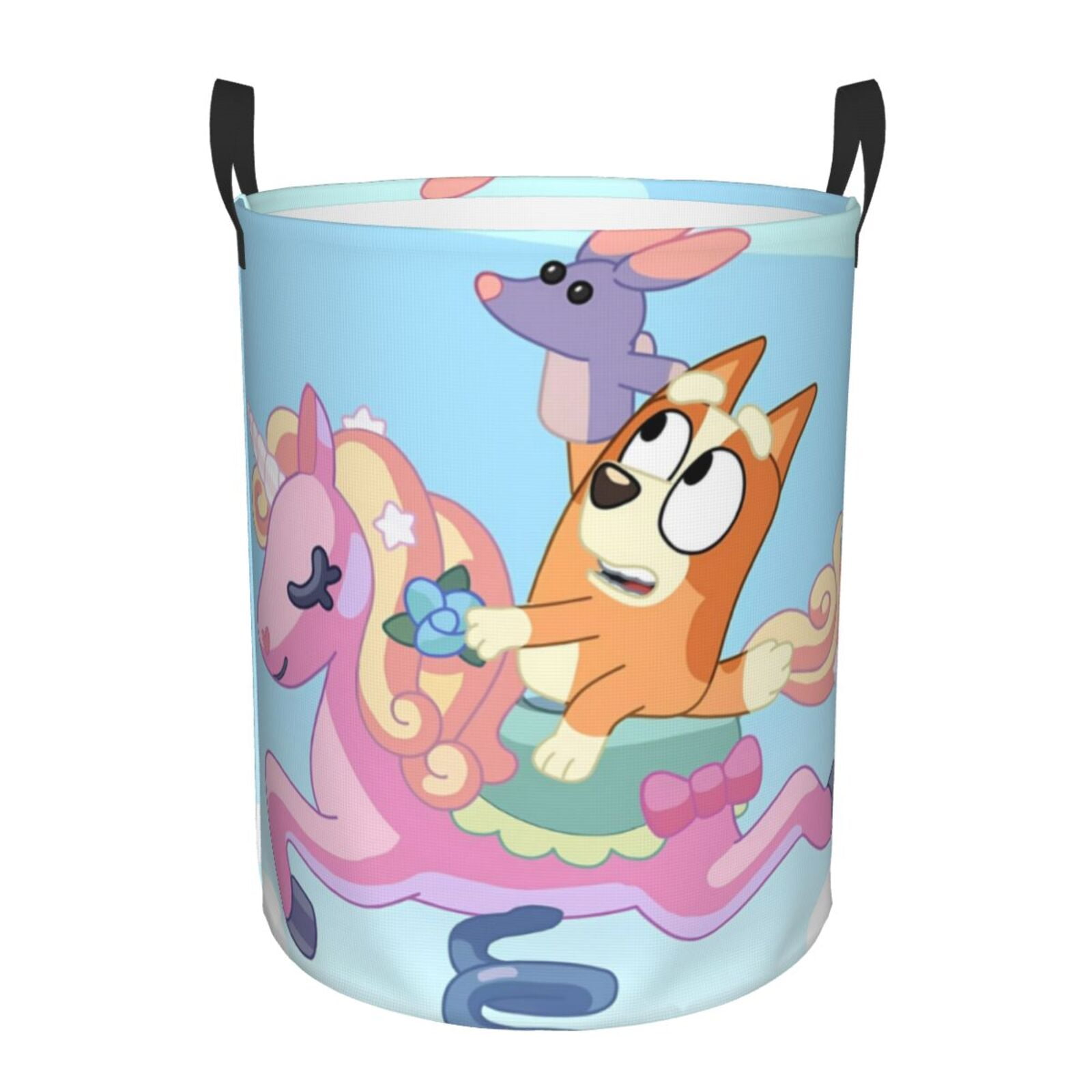 Masiiu Bluey Print Circular Hamper with Handles, Large Capacity Storage ...