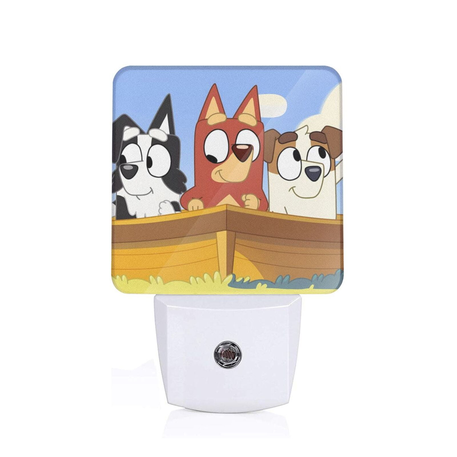 Masiiu Bluey Print LED Night Lights with Dusk to Dawn Sensor, Kids ...
