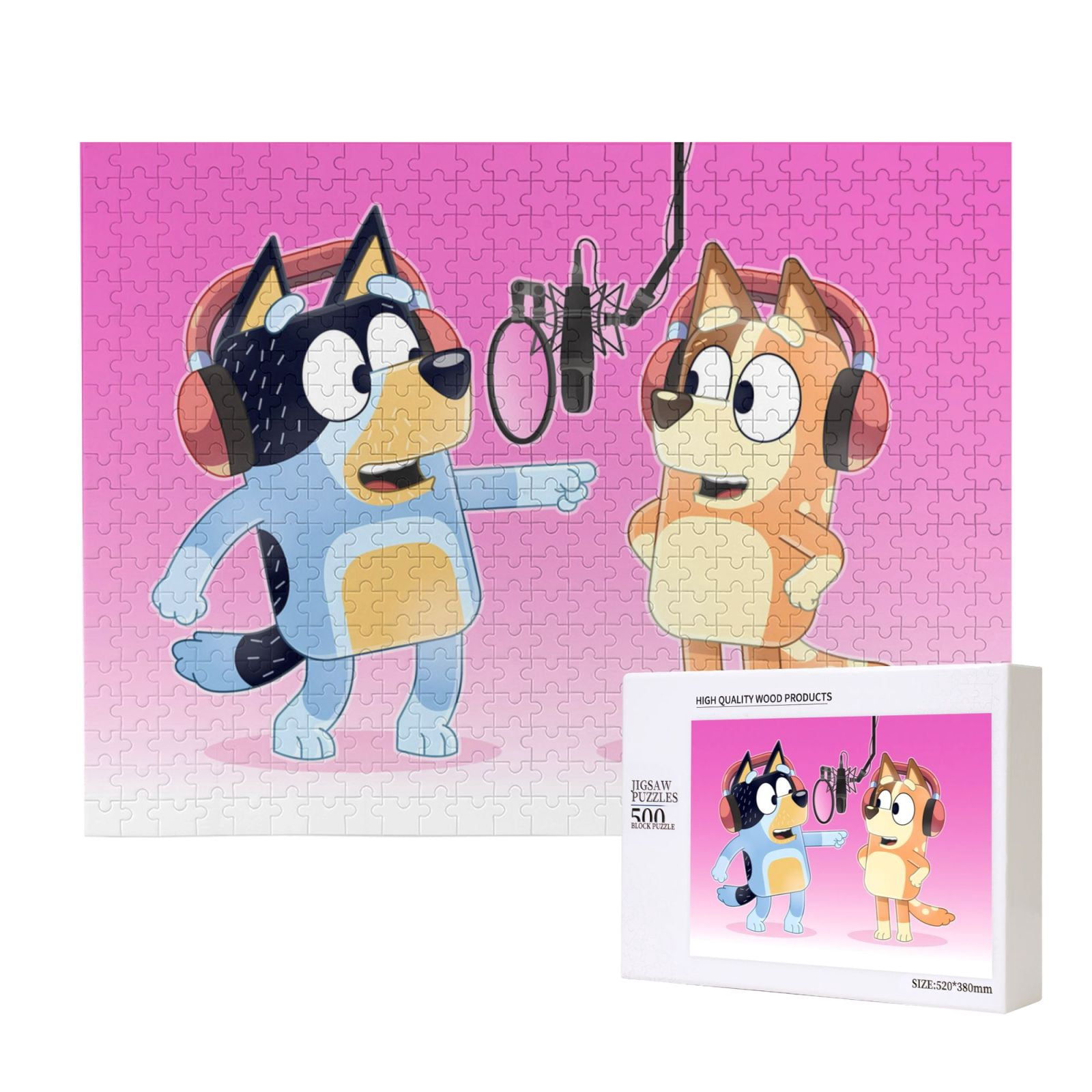 Masiiu Bluey Print Picture Puzzle 500 Pieces Horizontal - Wooden Jigsaw ...