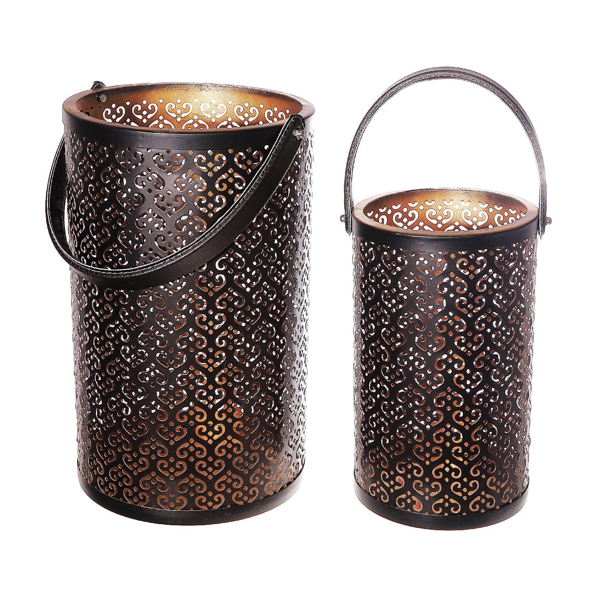 Masion Concepts Metal Cutout Stella Lantern Set Of 2 ,Black Bronze ...