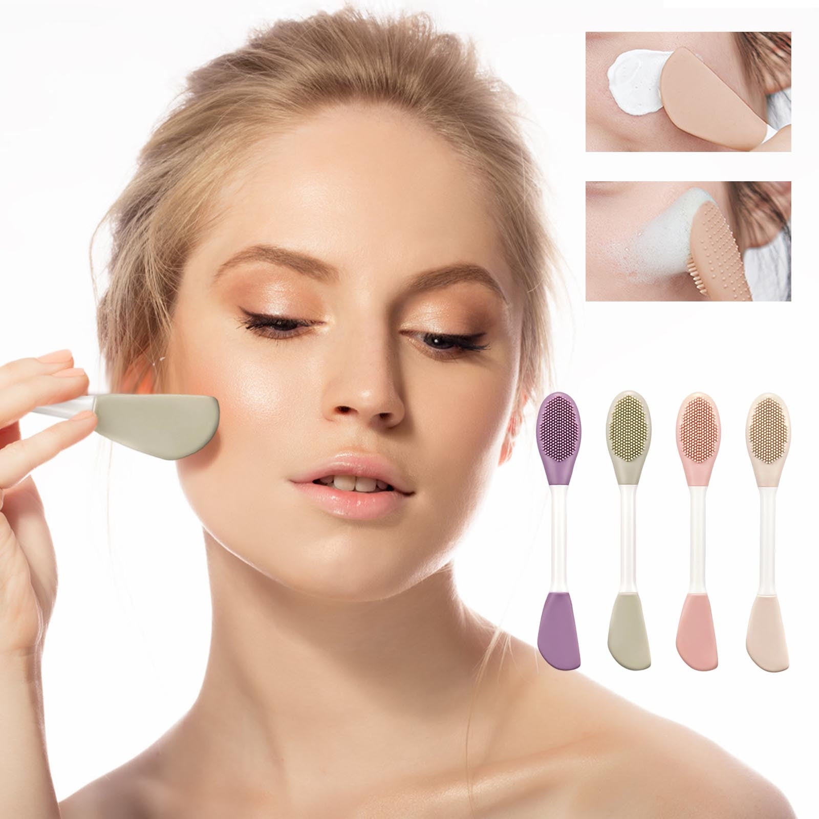 Mask Brush,Head Silicone Mask Brush, Mud Mask Applicator, Soft Facial ...