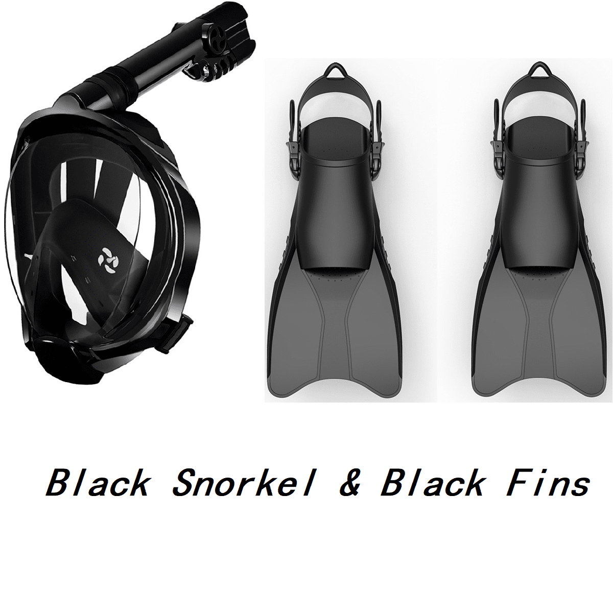 Mask Fins Snorkel Set,Snorkeling Gear for Adults,Full Face Snorkel Mask ...