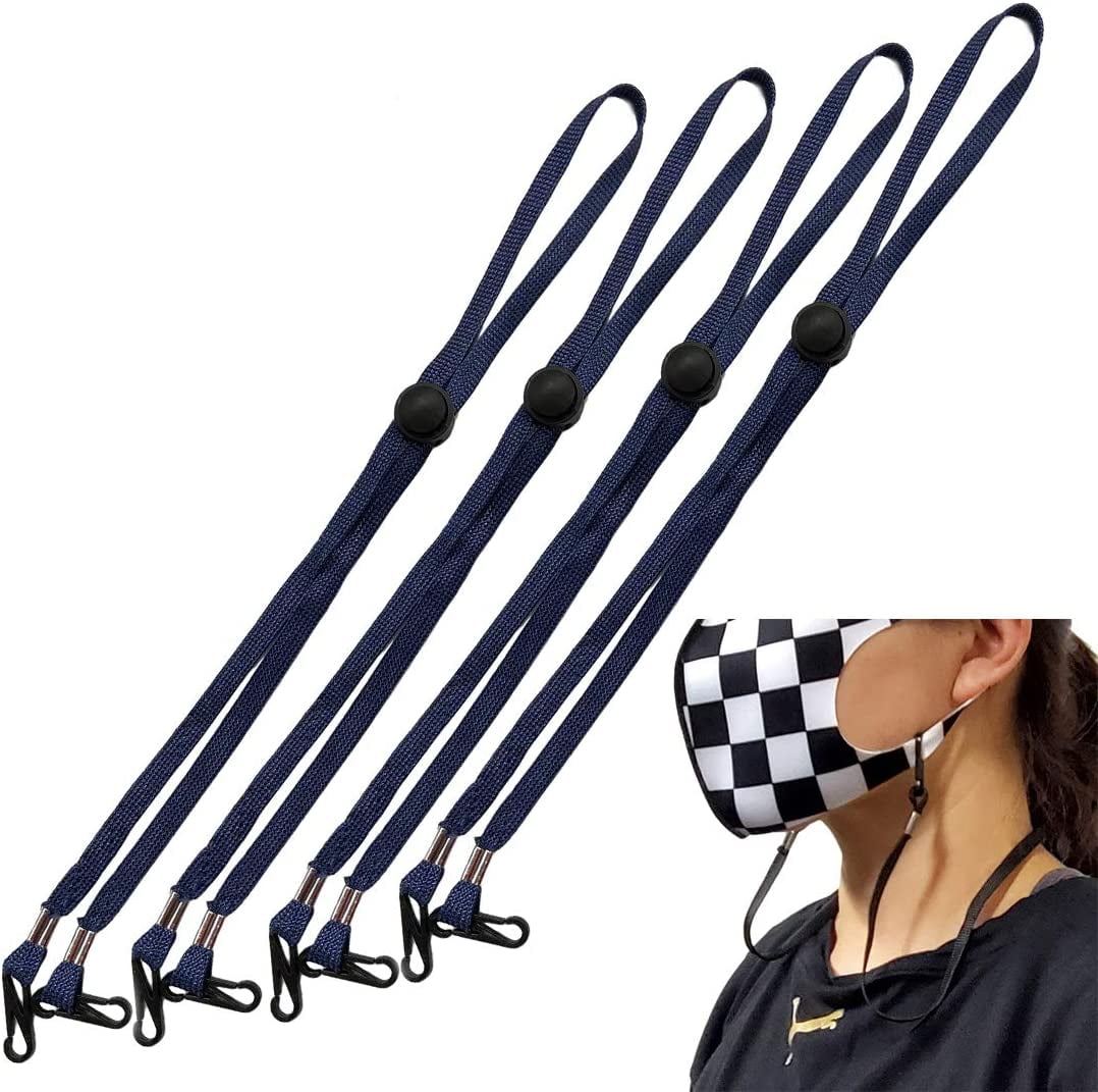 Mask Lanyard Straps for Back of Head or Neck with Clips and Adjustable ...
