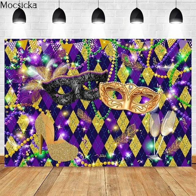 Mask Photography Backdrop Champagne Decoration Prom Party Party Adult ...