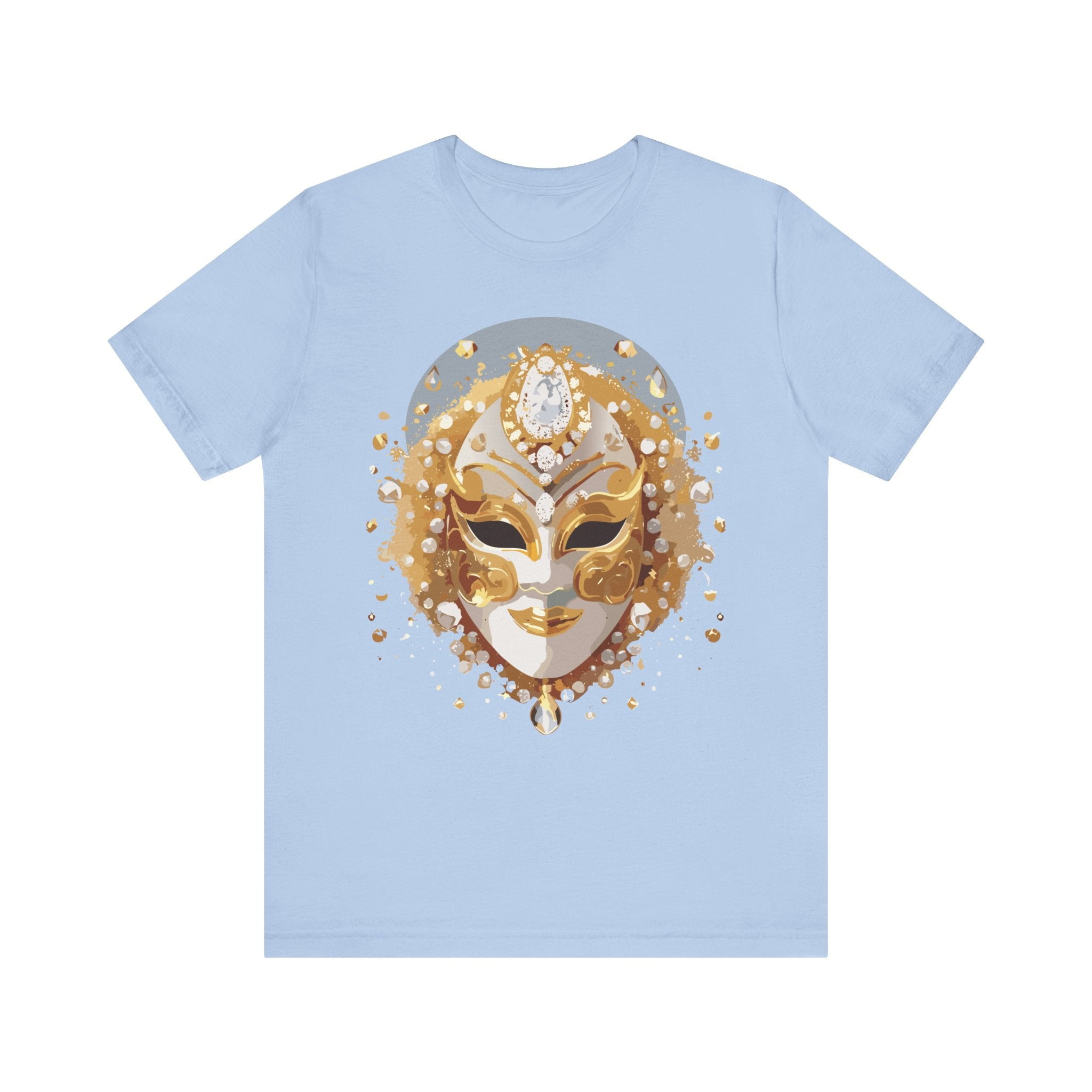 Mask Shirt, Shirt with Mask, Tee Shirt with Gold Face - Walmart.com