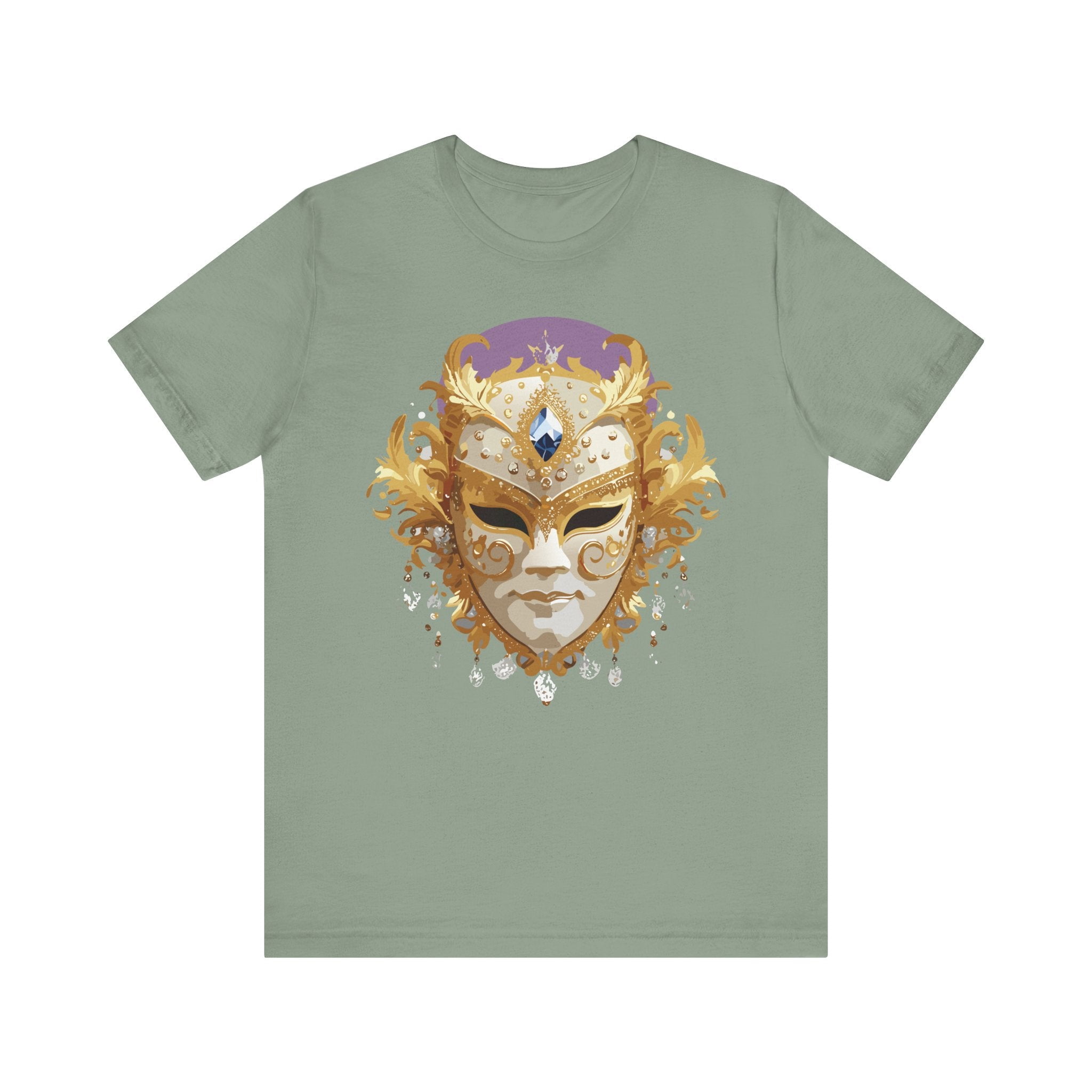 Mask Shirt, Shirt with Mask, Tee Shirt with Gold Face - Walmart.com